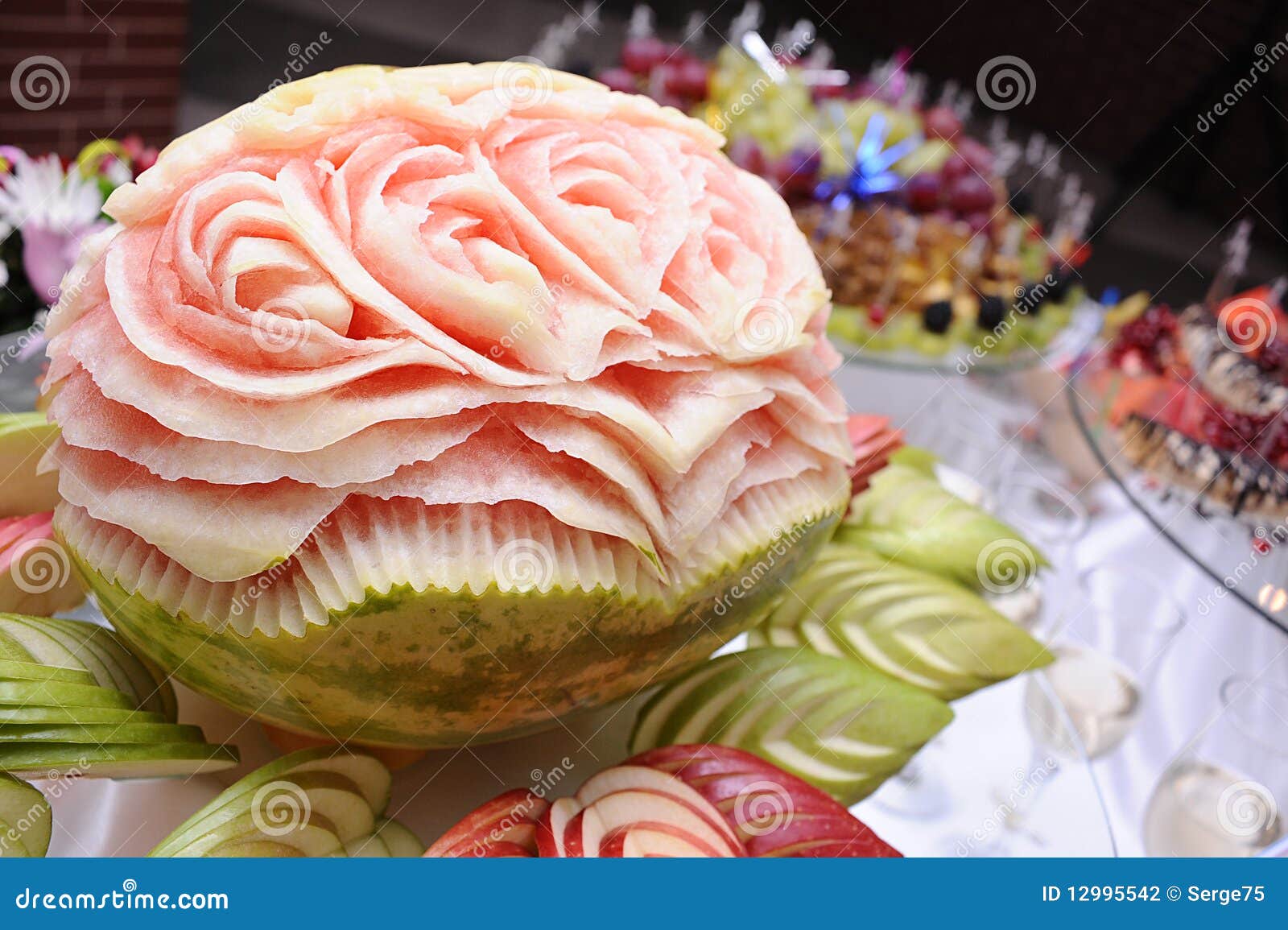 The decorated watermelon stock photo. Image of food, background - 12995542