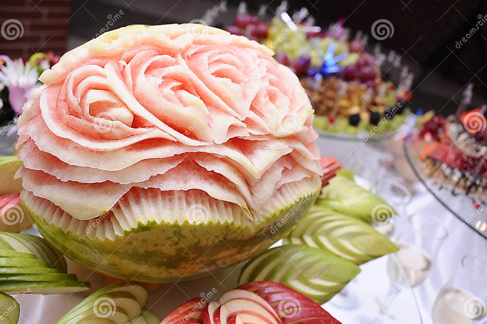 The decorated watermelon stock photo. Image of food, background - 12995542