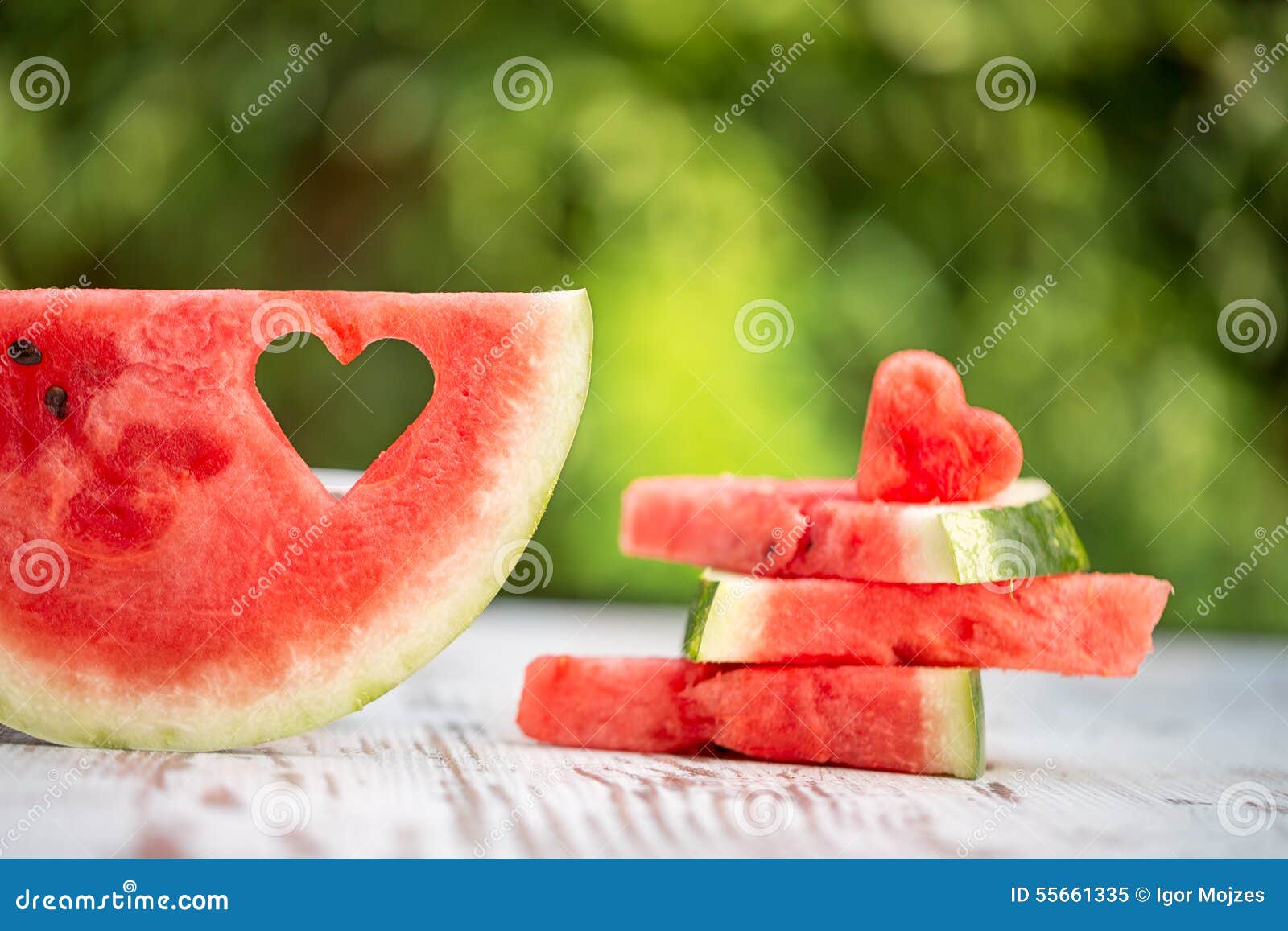 Decorated Watermelon Slices Stock Image - Image of gourmet, heart: 55661335