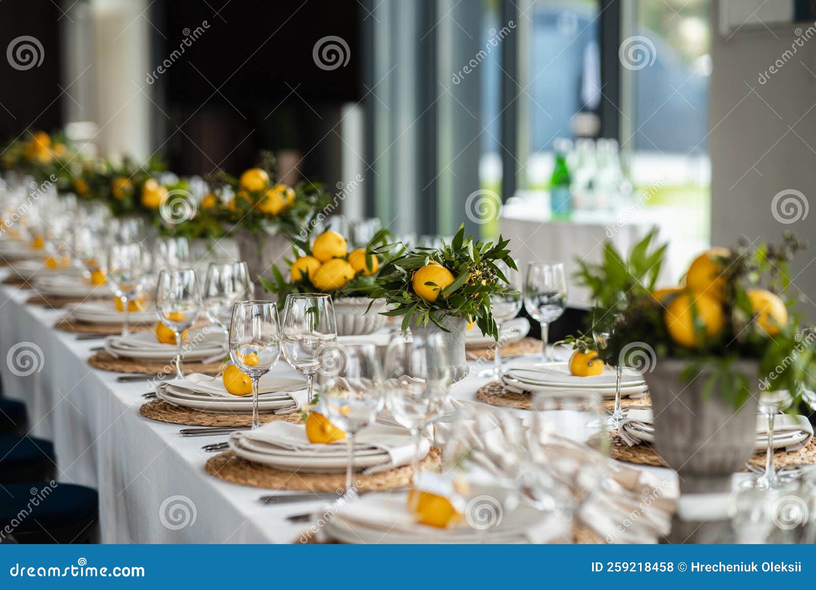 Decorated Wedding Banquet Hall in Classic Style. Stock Photo - Image of ...
