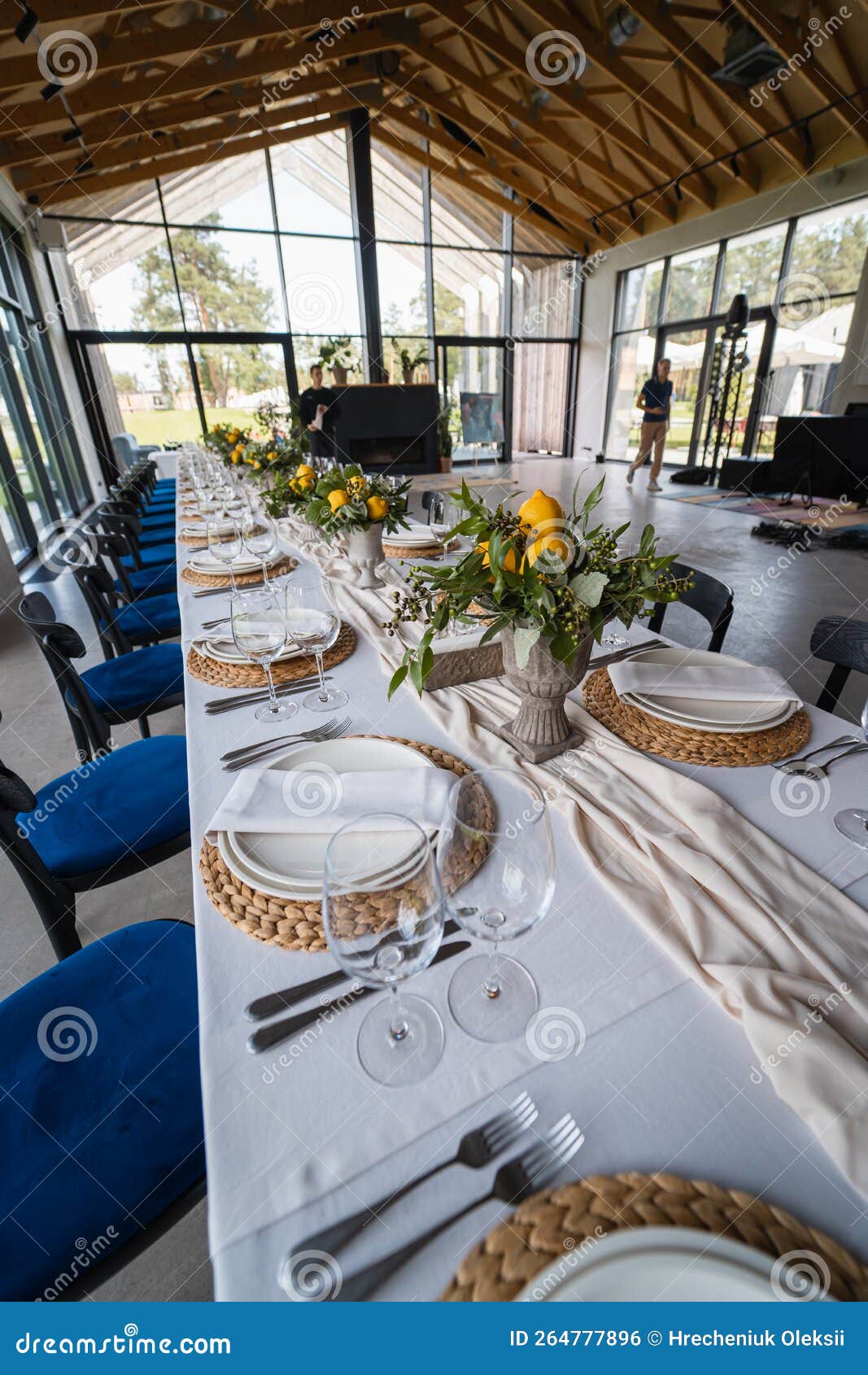 Decorated Wedding Banquet Hall in Classic Style. Stock Photo - Image of ...