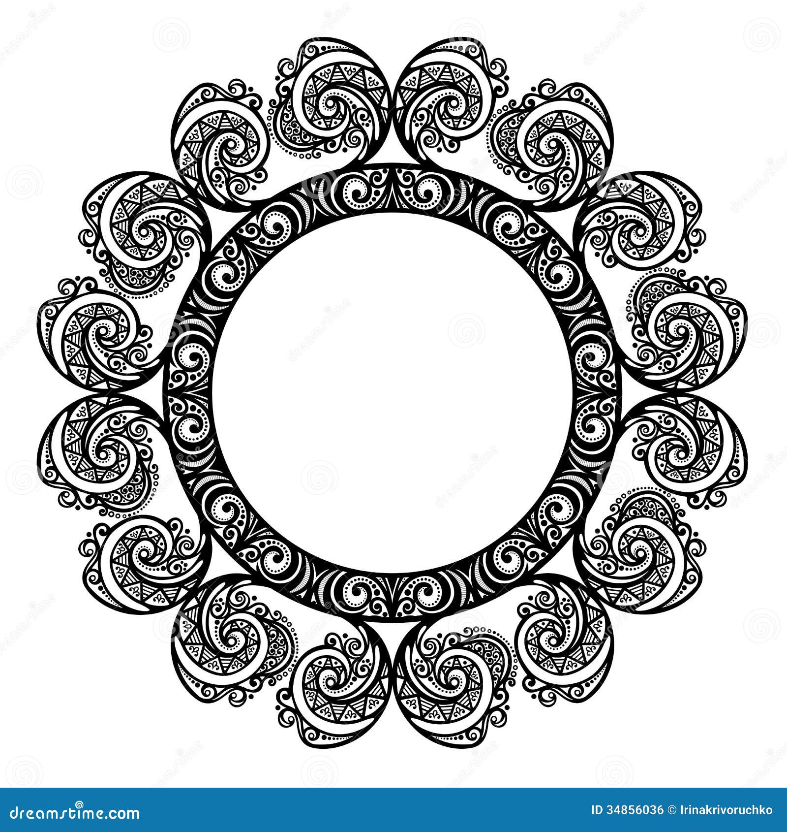 Decoratief Rond Kader vector illustratie. Illustration of vorst - 34856036