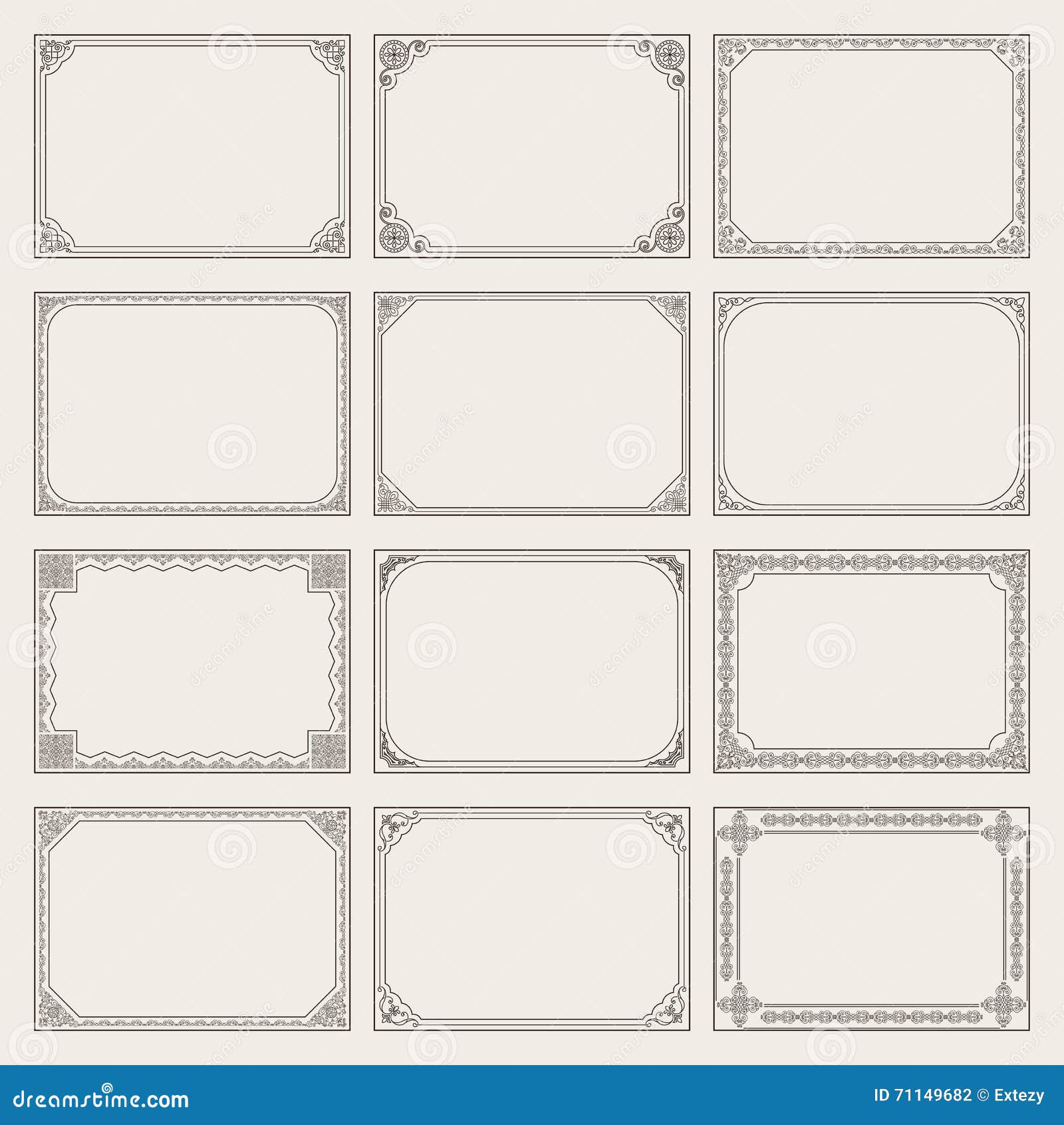 Decoratieve Vector Uitstekende Geplaatste Kaders En Grenzen Vector ...