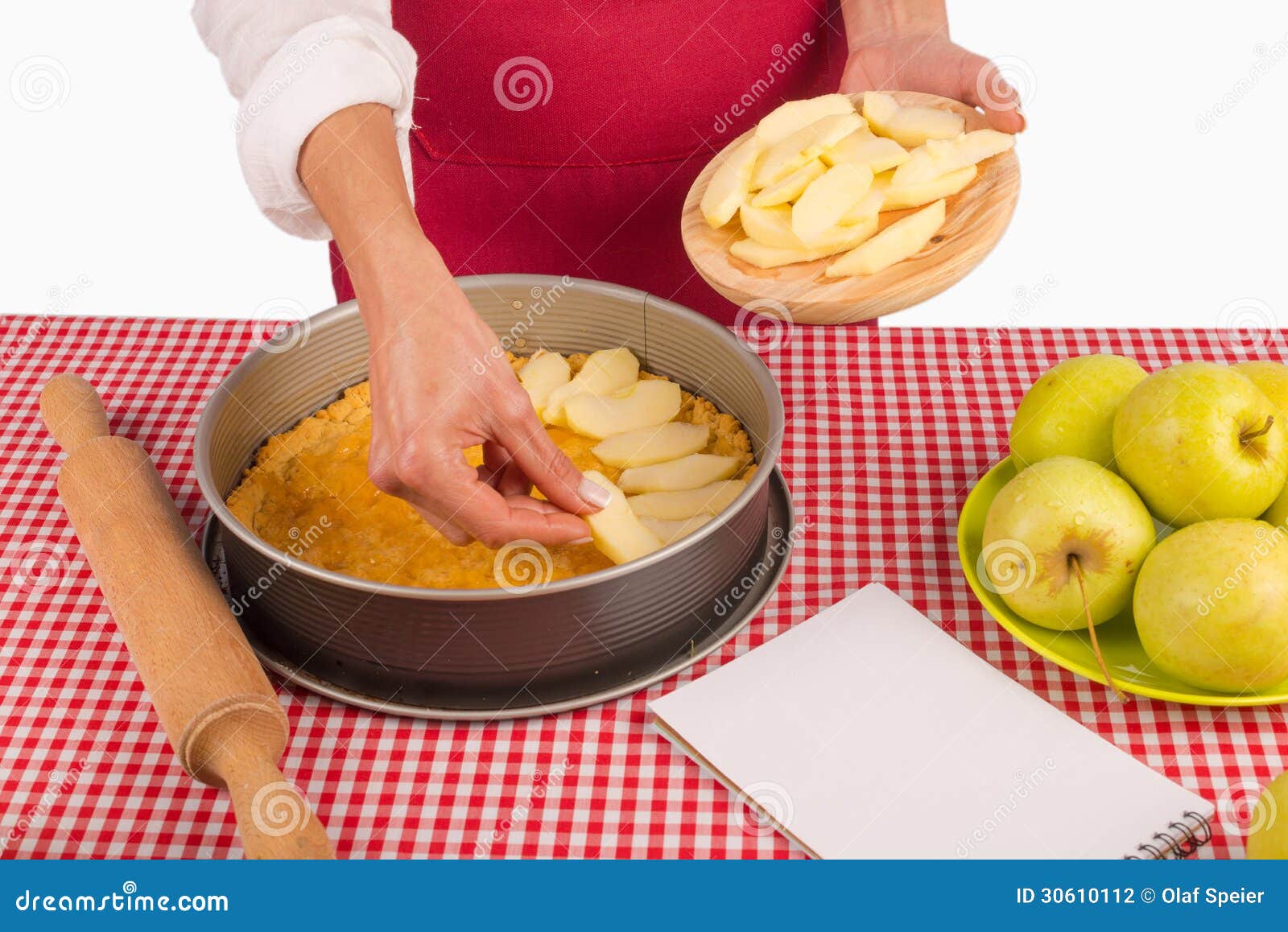 Decorating apple pie stock photo. Image of dessert, rolling - 30610112