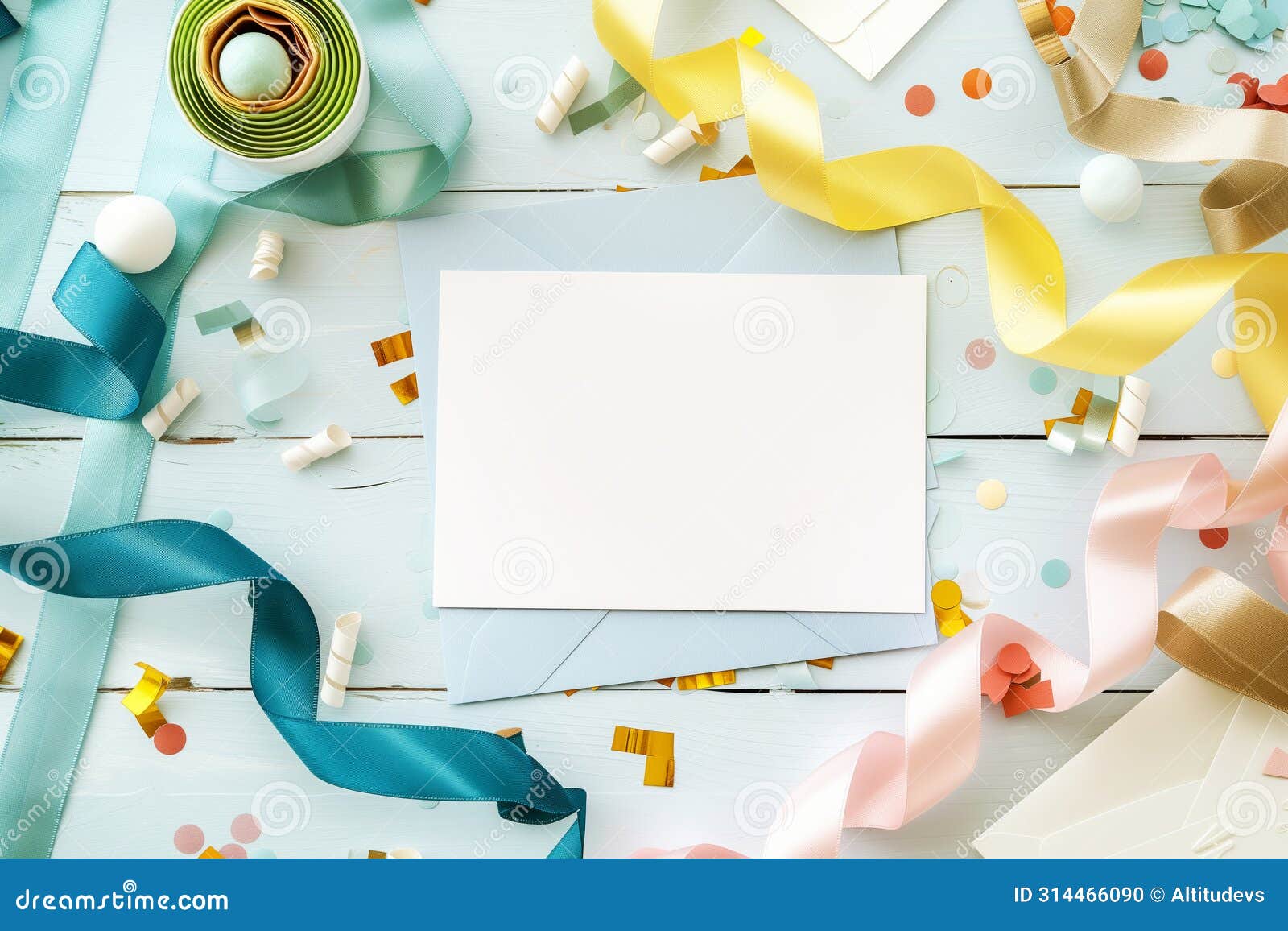 Decorating Baby Shower Invitations, Ribbons Around Stock Photo - Image ...