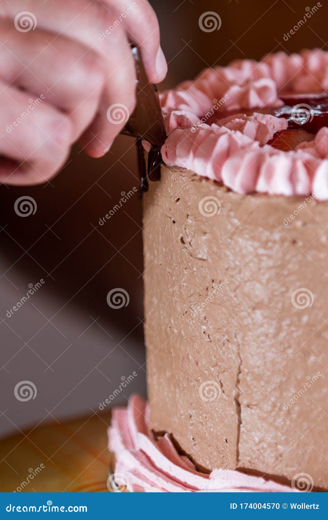 Decorating a cake stock photo. Image of preparing, preparation - 174004570