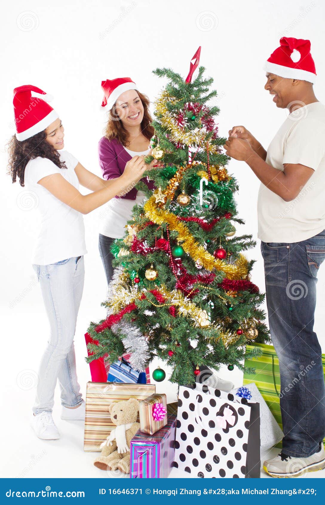 Decorating Christmas tree stock image. Image of christmas - 16646371