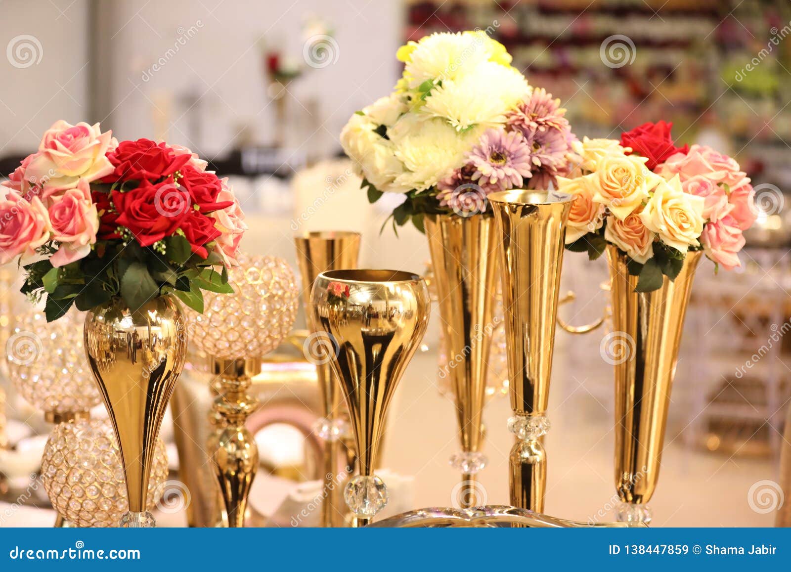 Decorating Flowers on the Table Stock Image - Image of flowers, room ...