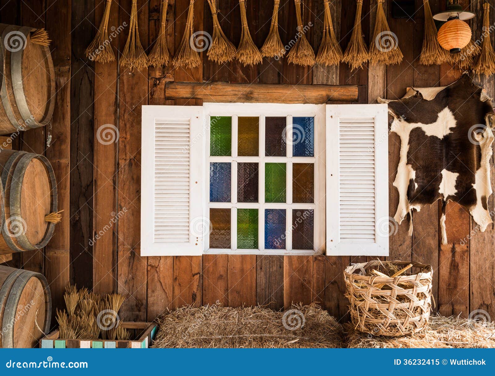 Decorating the White Window Inside the Room Stock Image - Image of ...