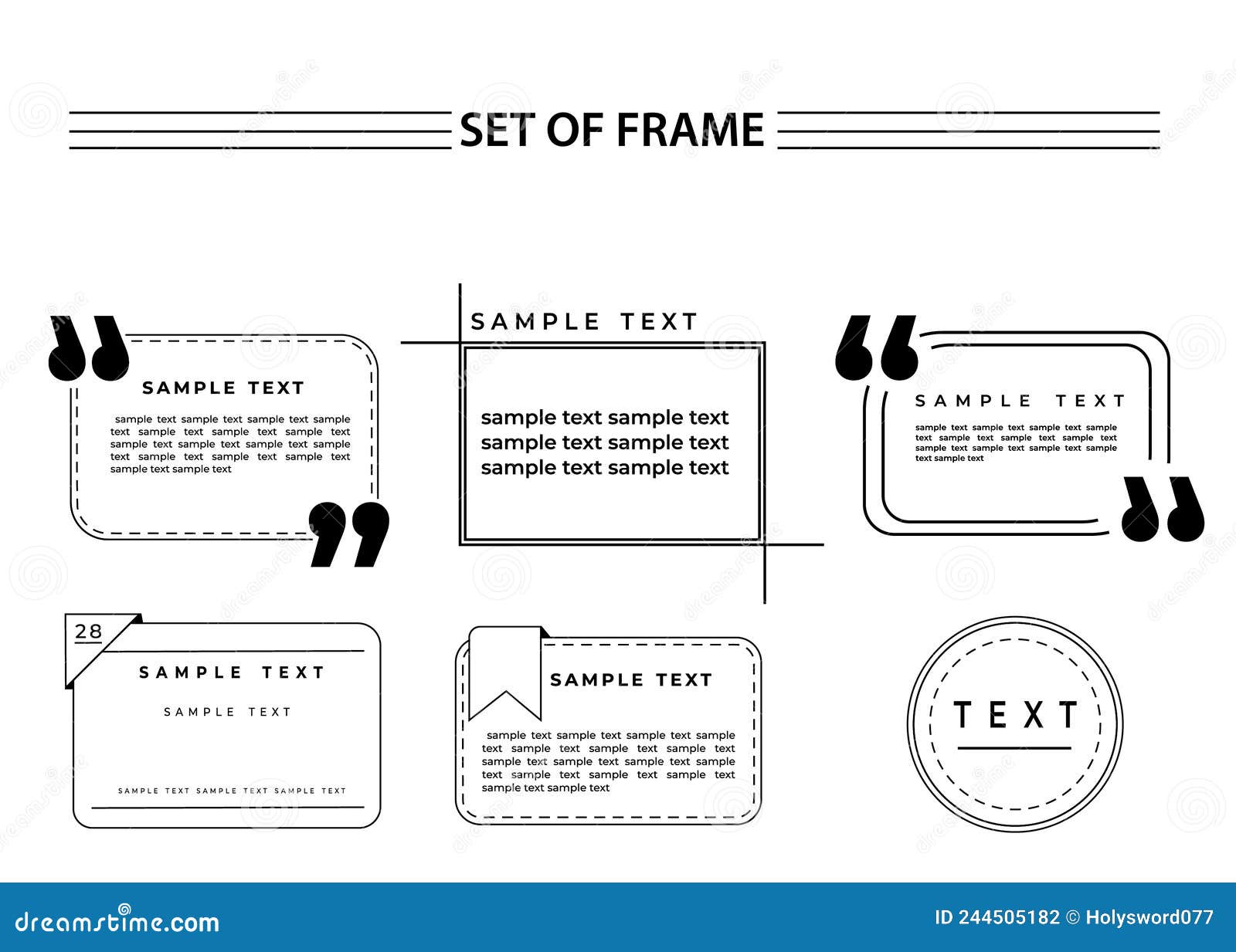 Set of Simple Frame Line Design Stock Vector - Illustration of ...