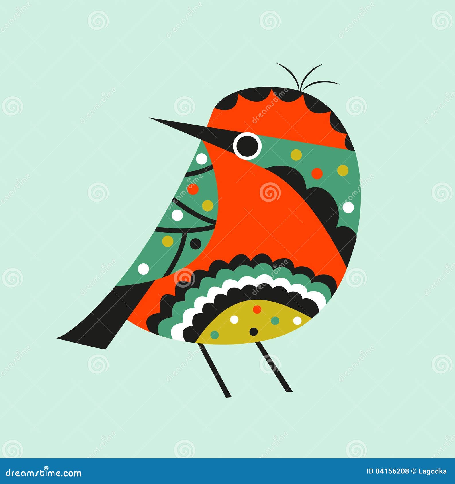 Decoration with Colorful Bird. Stock Vector - Illustration of animal ...