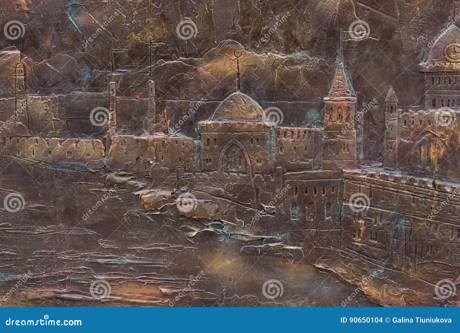 Decoration from copper stock photo. Image of mezzotint - 90650104