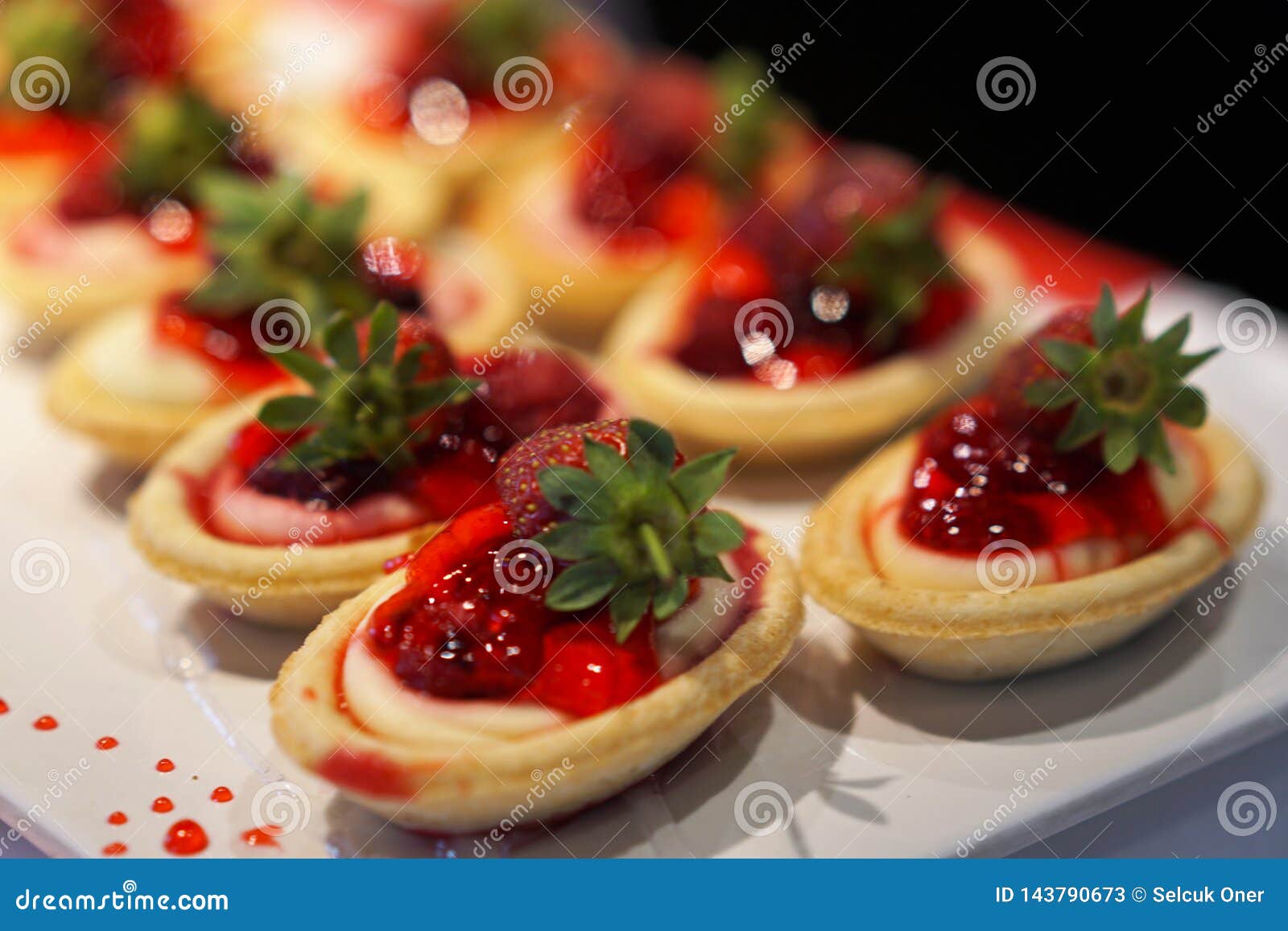Delicious Strawberry Cakes on a Open Buffet Stock Image - Image of open ...