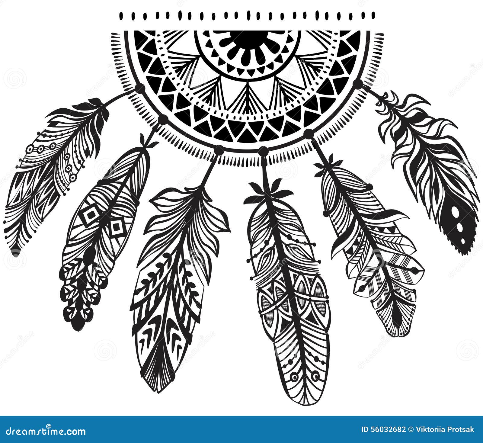 Decoration Dreamcatcher in Tribe Style Stock Vector - Illustration of ...