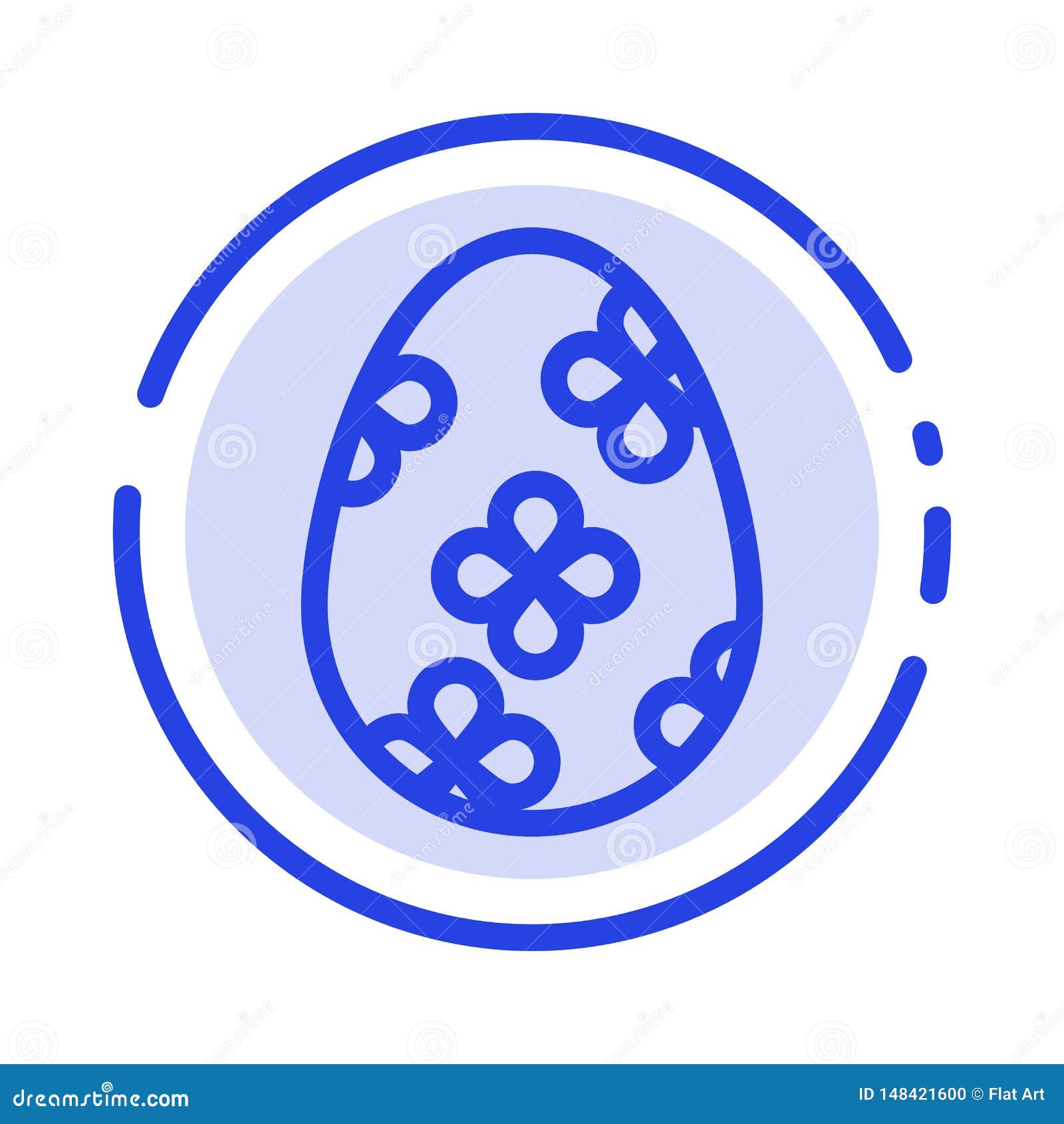 Decoration, Easter, Easter Egg, Egg Blue Dotted Line Line Icon Stock ...