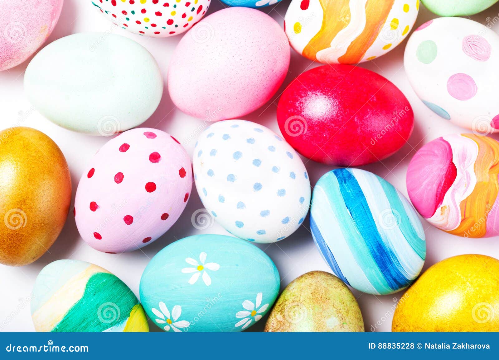 Decoration Easter Eggs with Copy Space. Happy Easter! Stock Photo ...