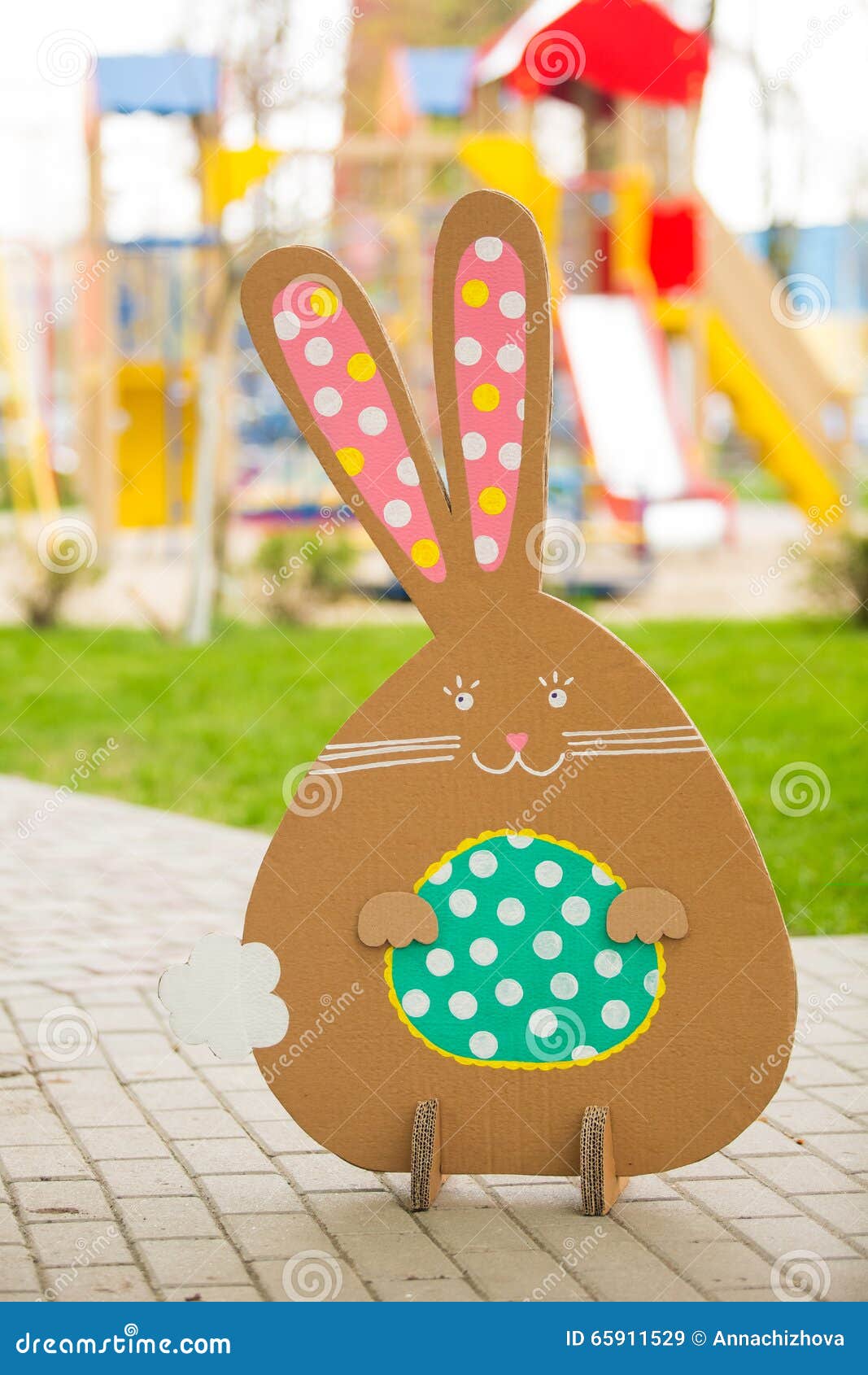 Decoration for Easter. Rabbit of Cardboard Stock Image - Image of ...