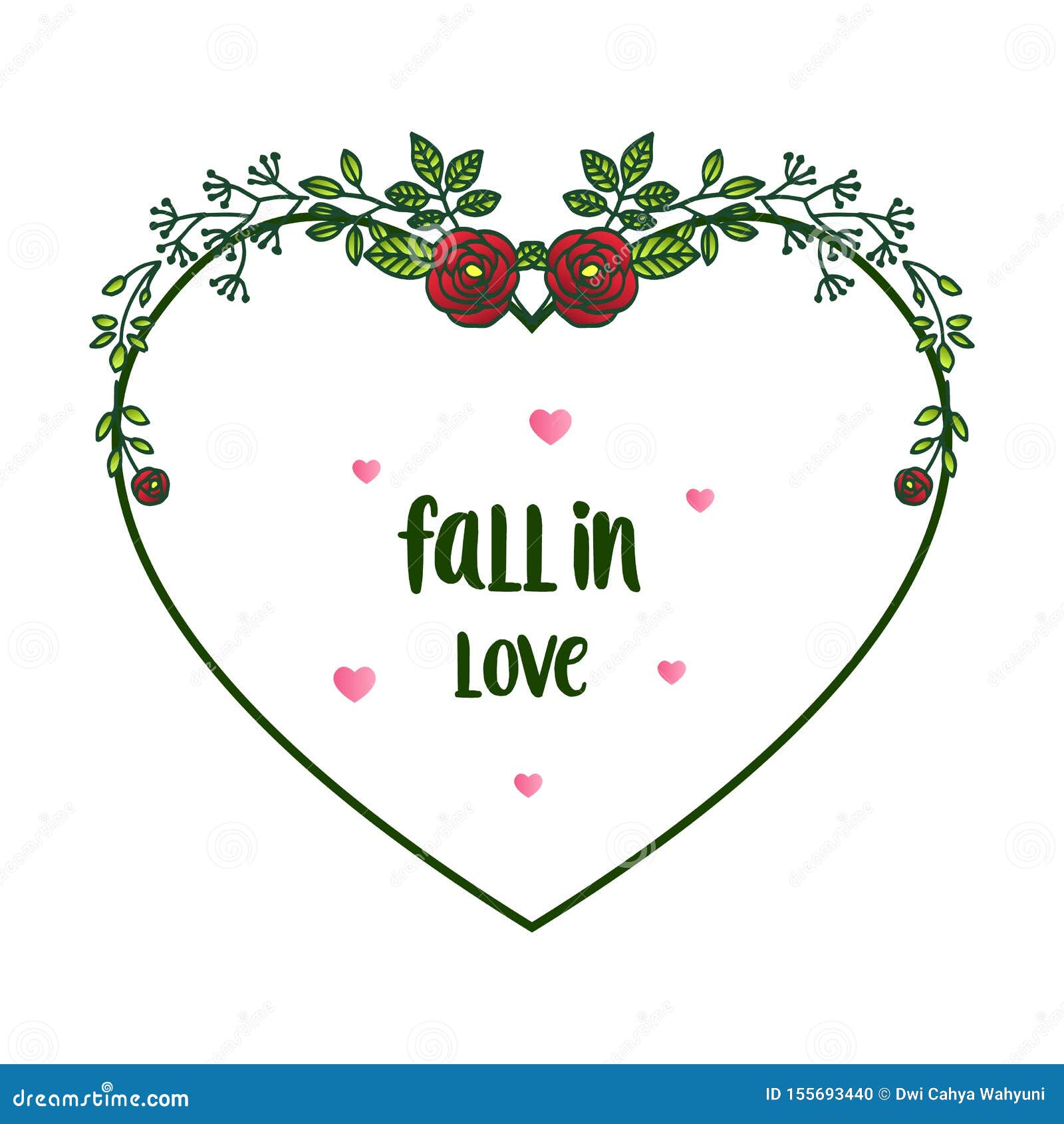 Decoration Element Fall in Love, Isolated on White Backdrop, with Rose ...