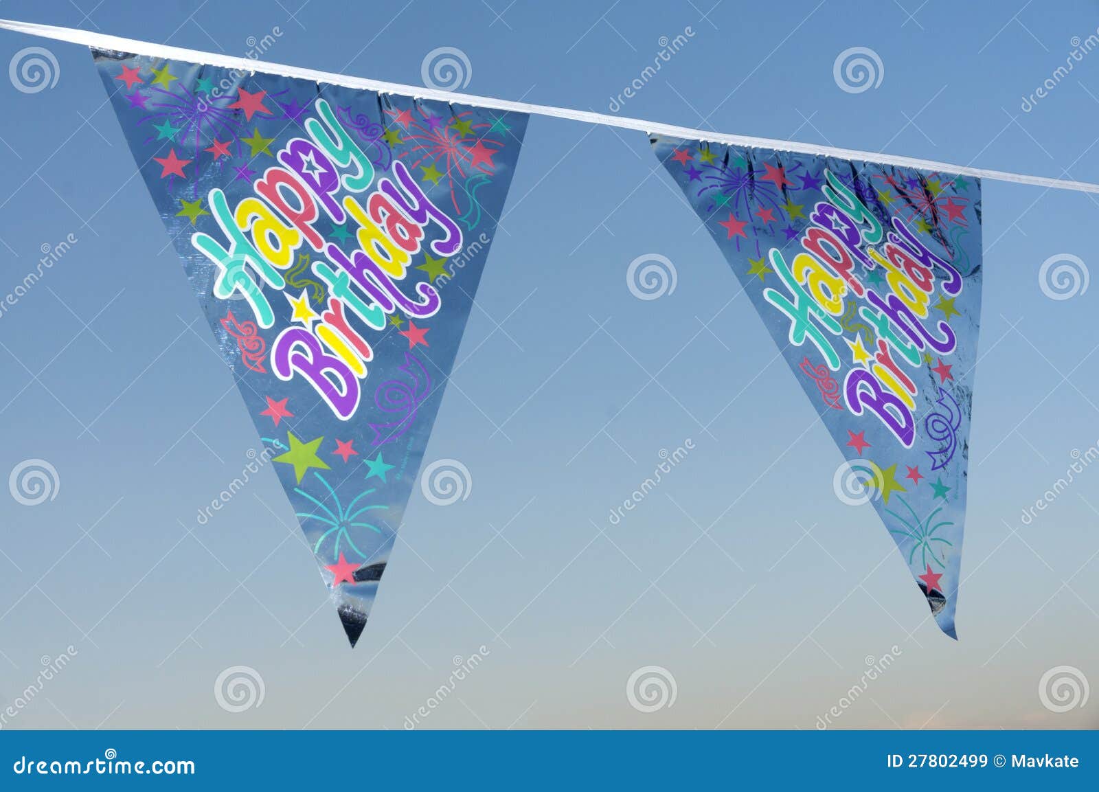 Decoration Flags for Birthday Party Stock Image - Image of teen ...