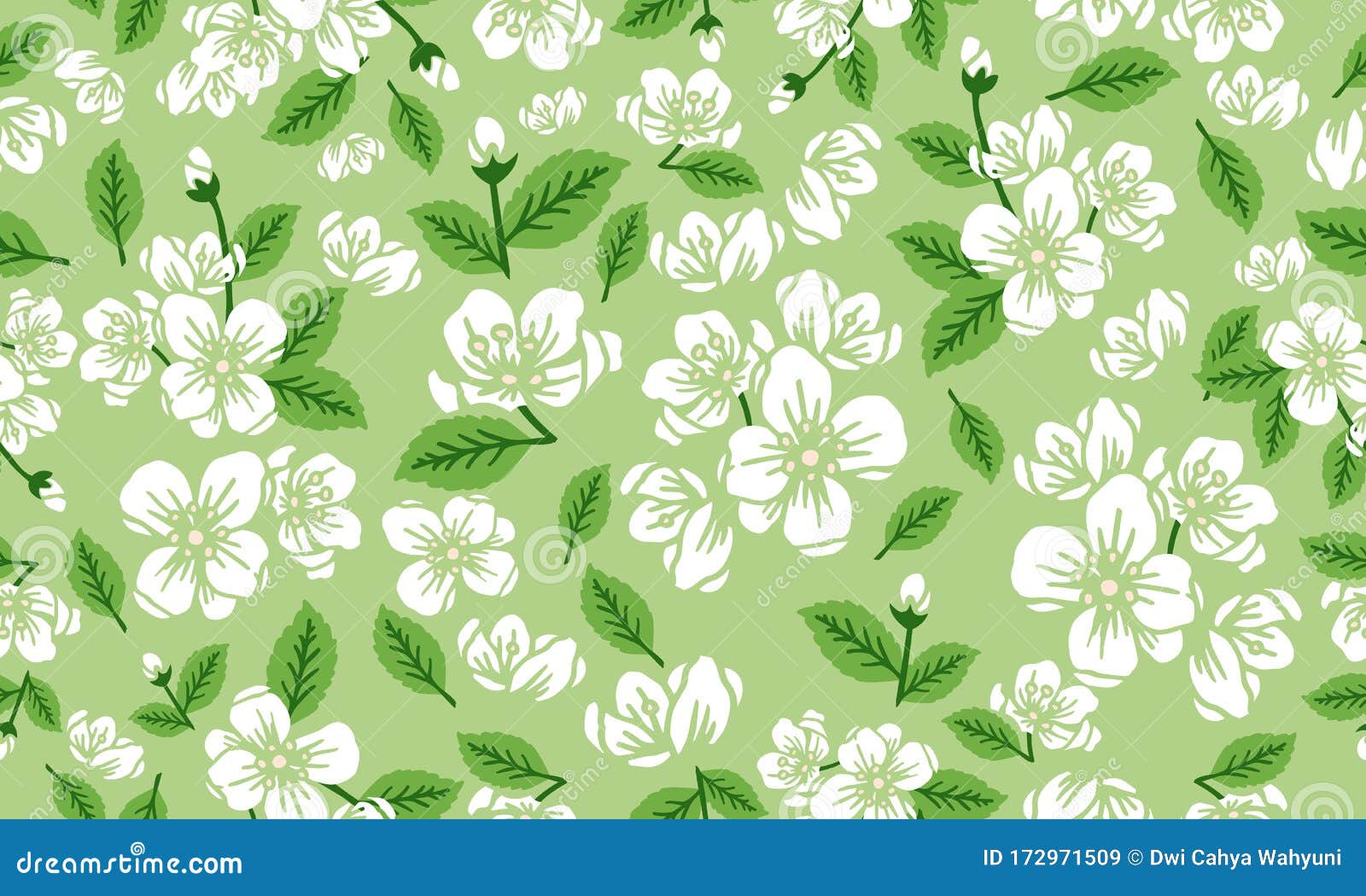 Decoration of Floral Spring Pattern Background, with Leaf Flower ...