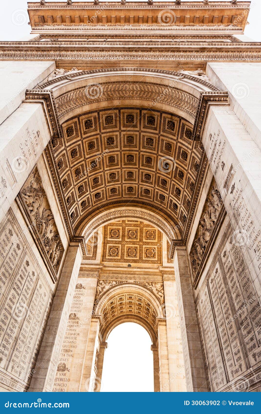 Inner Facade of Triumphal Arch in Paris Stock Photo - Image of france ...