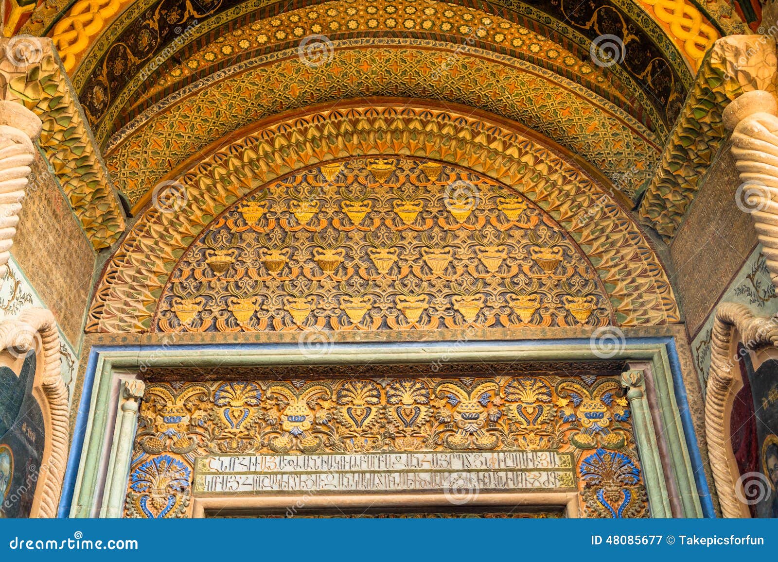 Decoration Inside Coricancha Inca`s Temple Of The Sun Stock Image ...