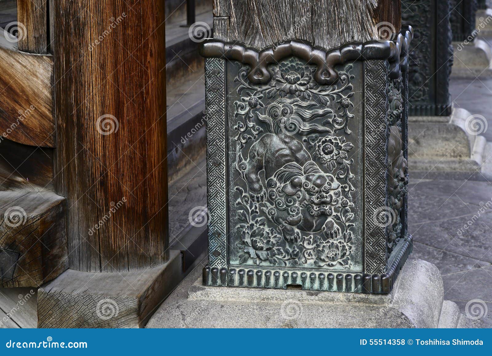 Decoration of Japanese Pillar Stock Photo - Image of decoration, temple ...