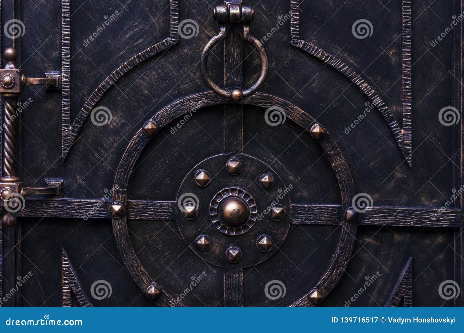 Decoration of Metal Doors with Exquisite Forged Elements Stock Image ...