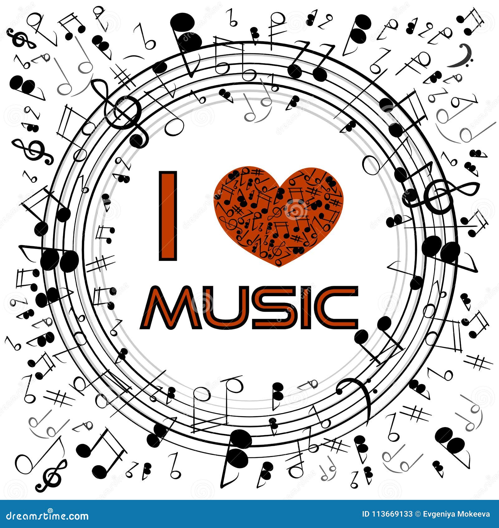 Decoration of Musical Notes in the Shape of a Circle. Stock Vector ...