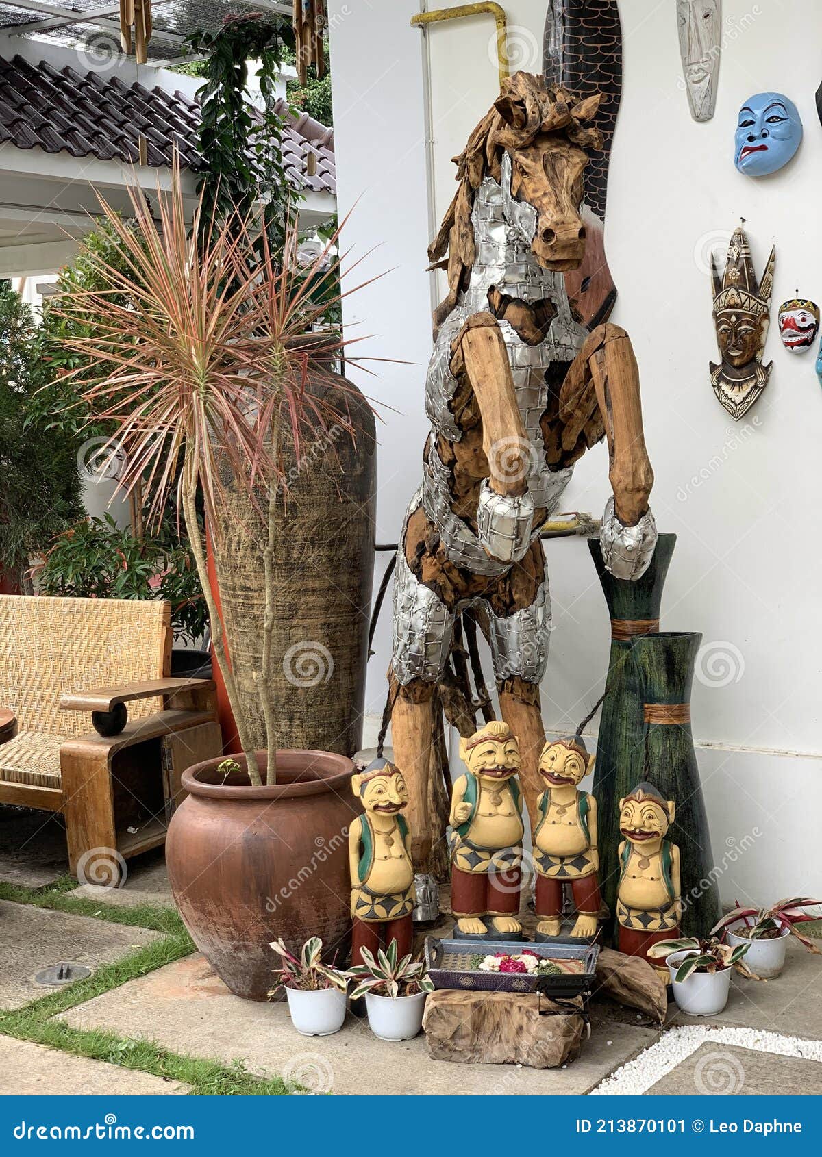 Decoration at One Cafe in Jogjakarta, Java Stock Image - Image of horse ...