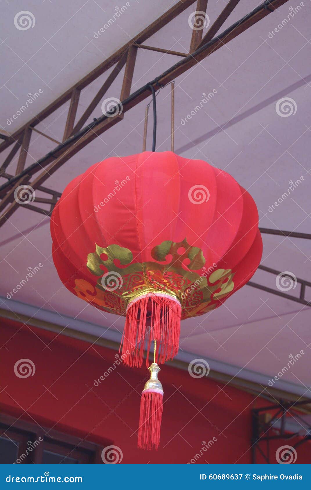 Decoration of a Red Chinese Ceiling Lantern Stock Image - Image of ...