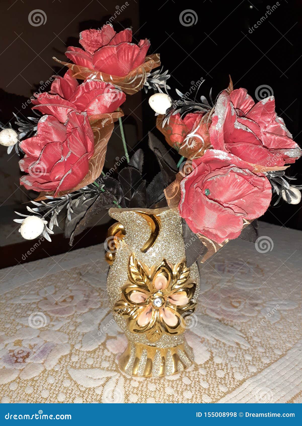 Decoration red rose stock photo. Image of rose, interiors - 155008998