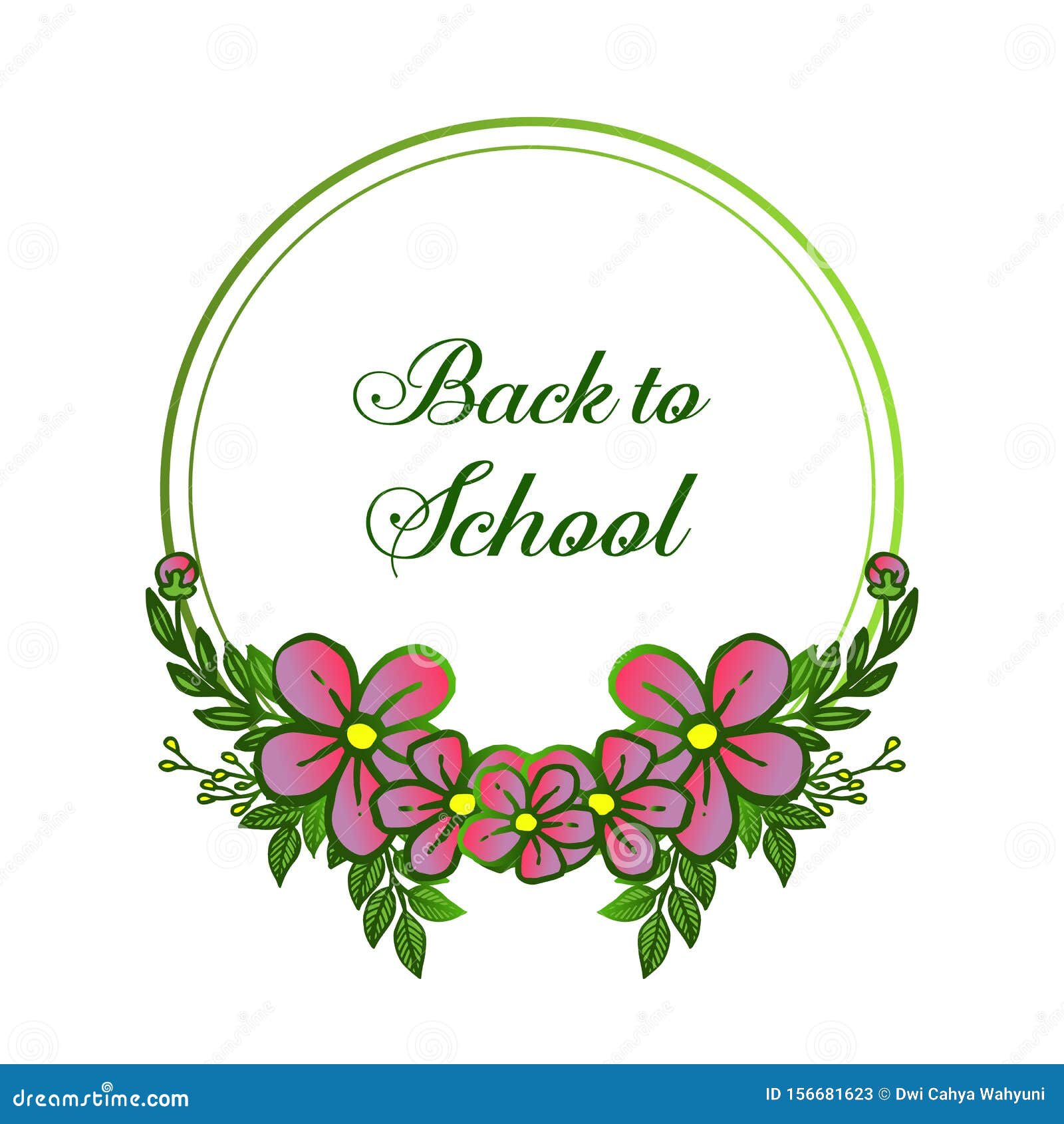 Decoration Template of Card Back To School, with Art of Leaf Flower ...