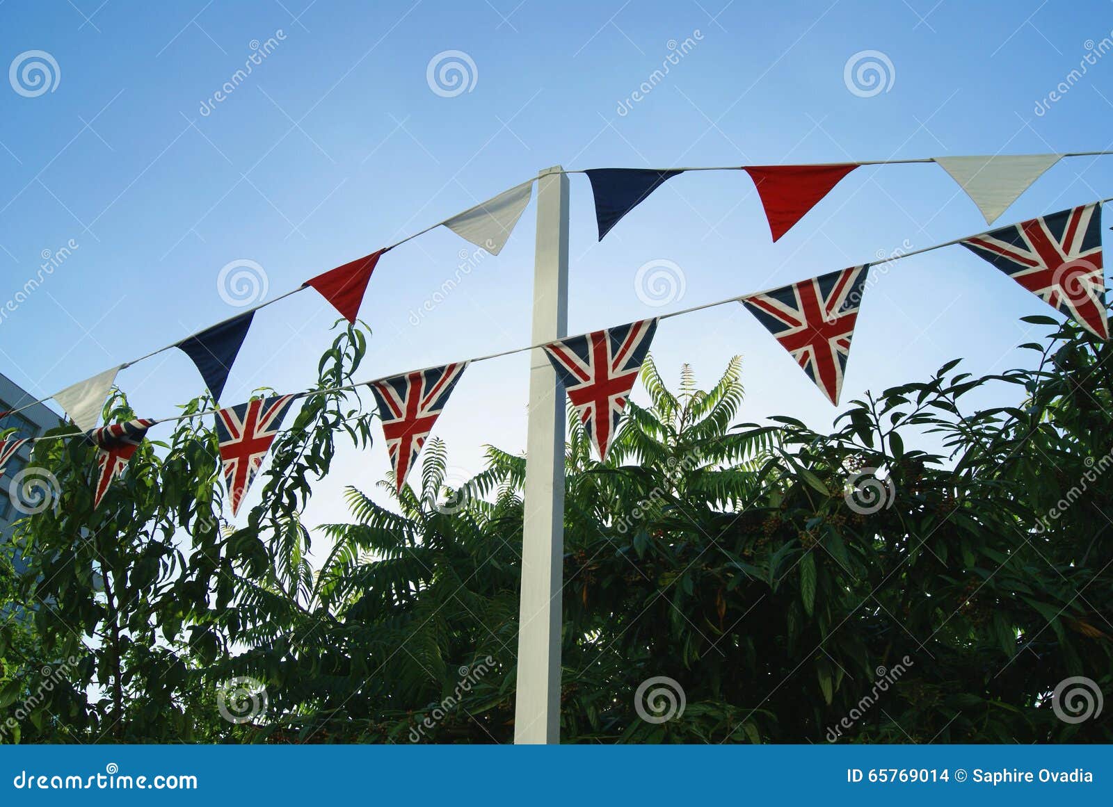 Decoration of Triangular Union Jack Bunting Stock Photo - Image of flag ...