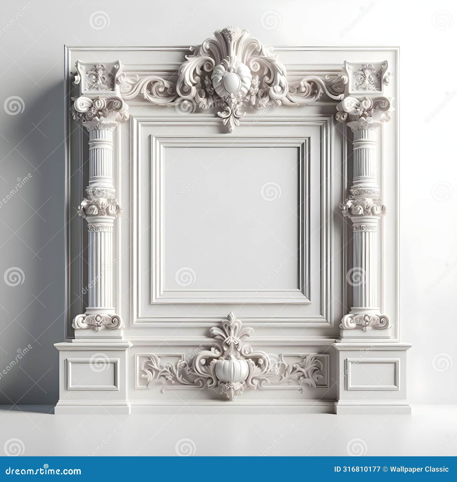 Decoration Wall Interior Plaster Frame and Column Classic Ai Generator ...