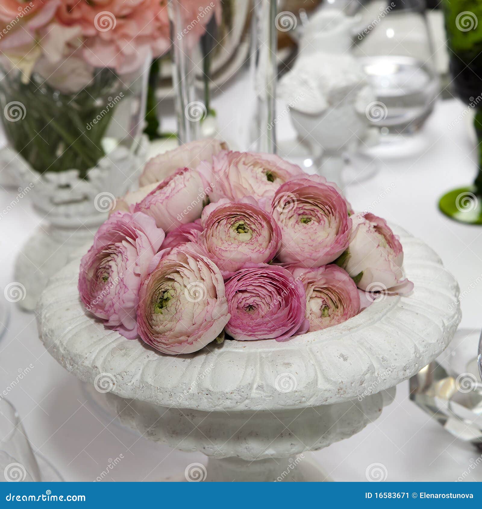 Decoration of Wedding Table. Lupin in Vase Stock Image - Image of ...