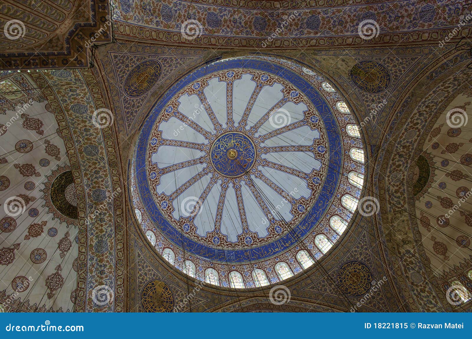 Decorations of the Blue Mosque Dome, Istanbul Stock Image - Image of ...