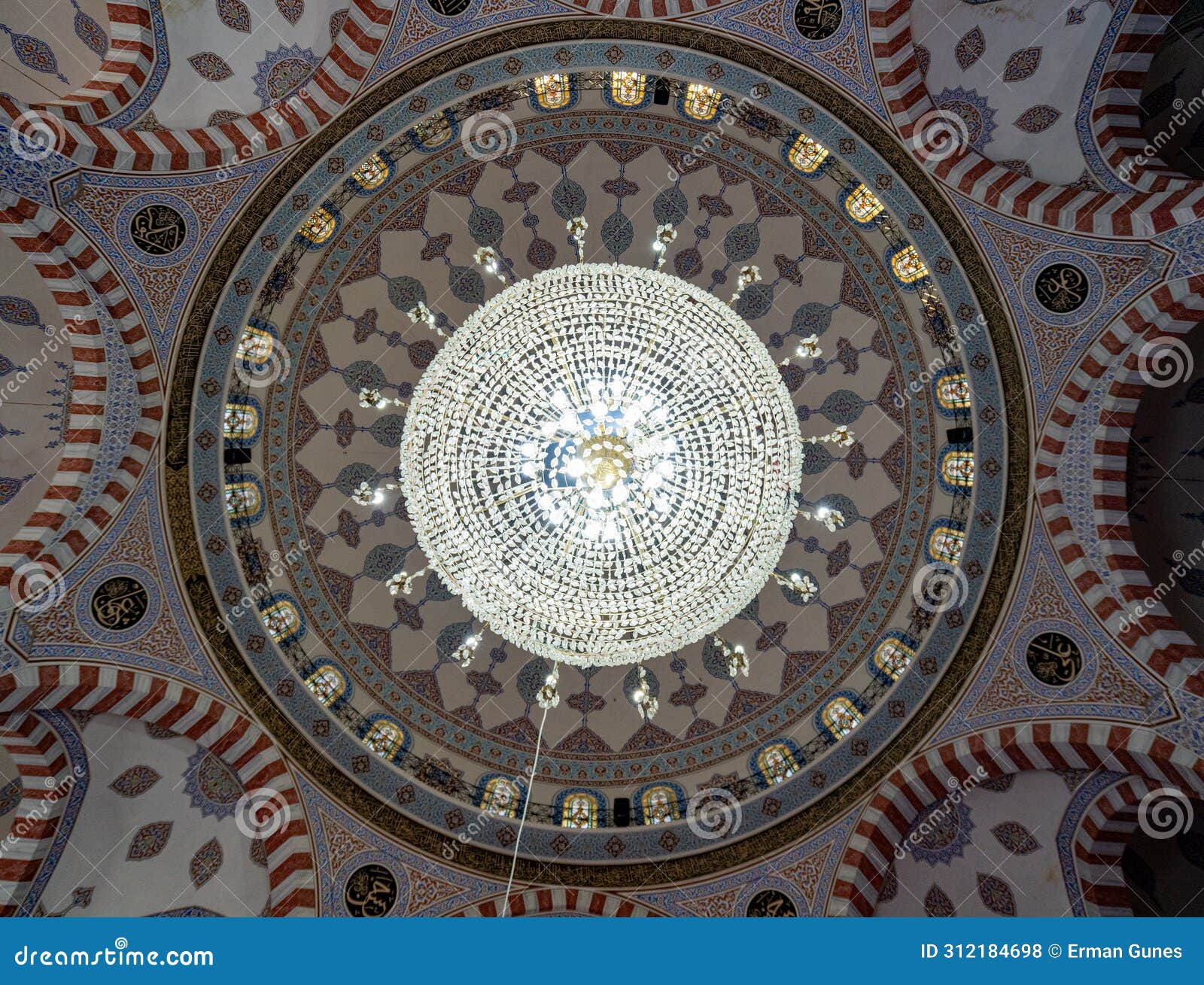 Decorations on the Ceiling of the Mosque Stock Photo - Image of ...