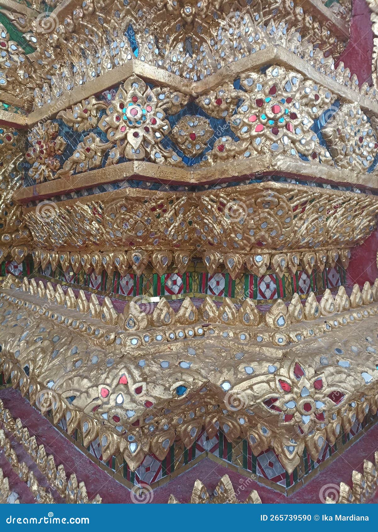 A Decorations in the Corner of a Temple Stock Photo - Image of textile ...