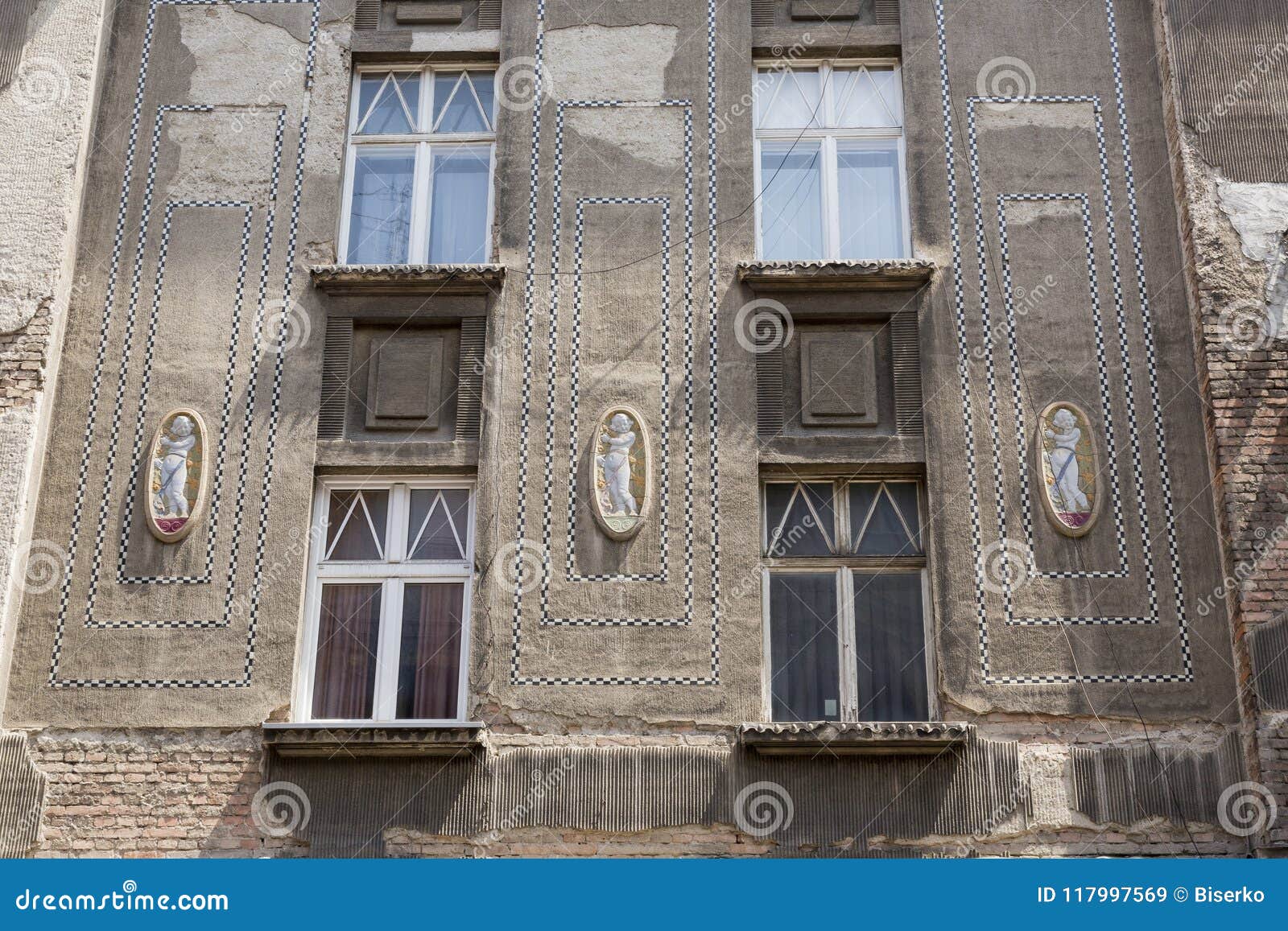 Decorations on the Facade of the Old Building Stock Image - Image of ...