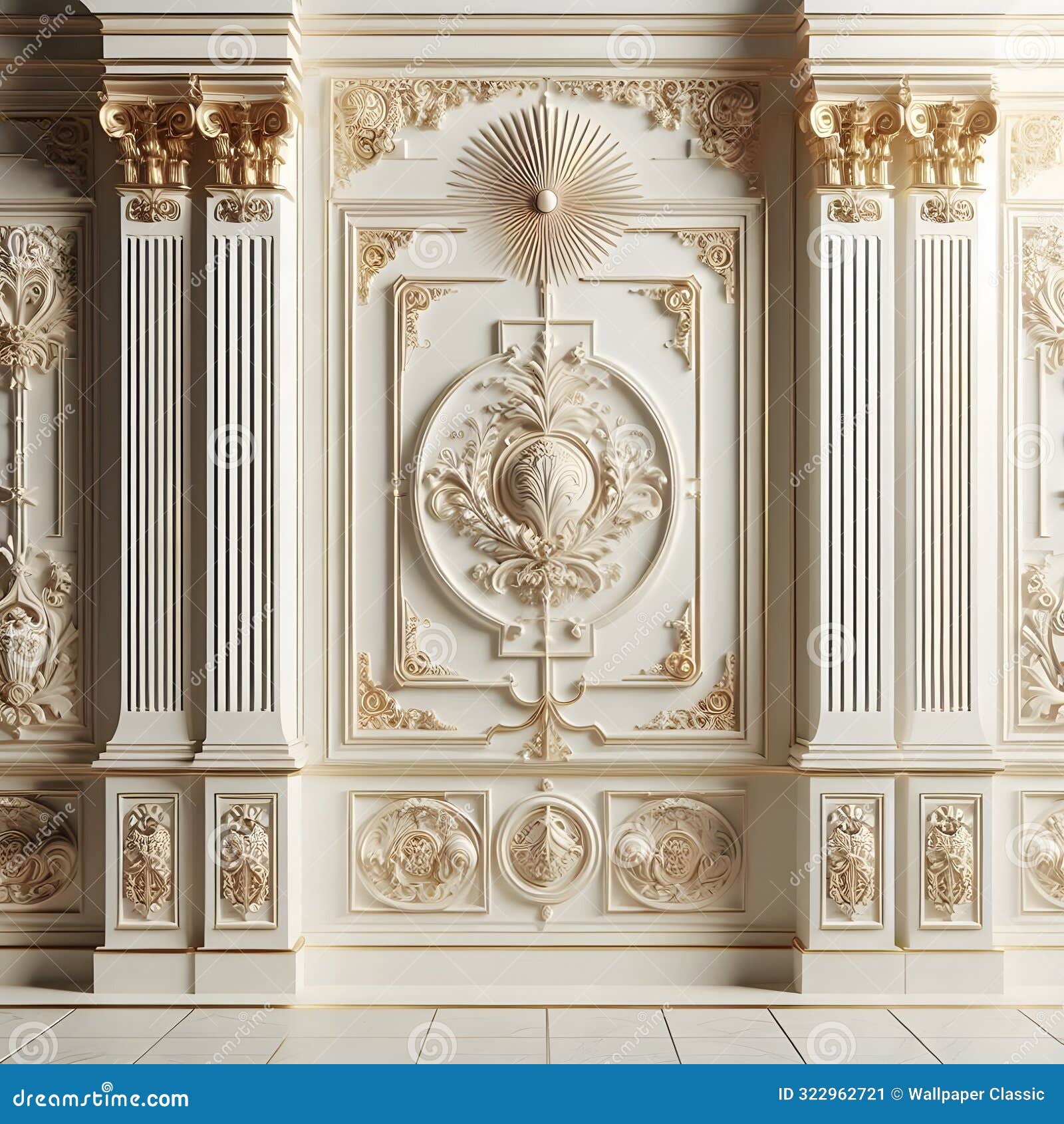 Decorations Interior Wall Render Luxury Column Gold And Pink Ai ...