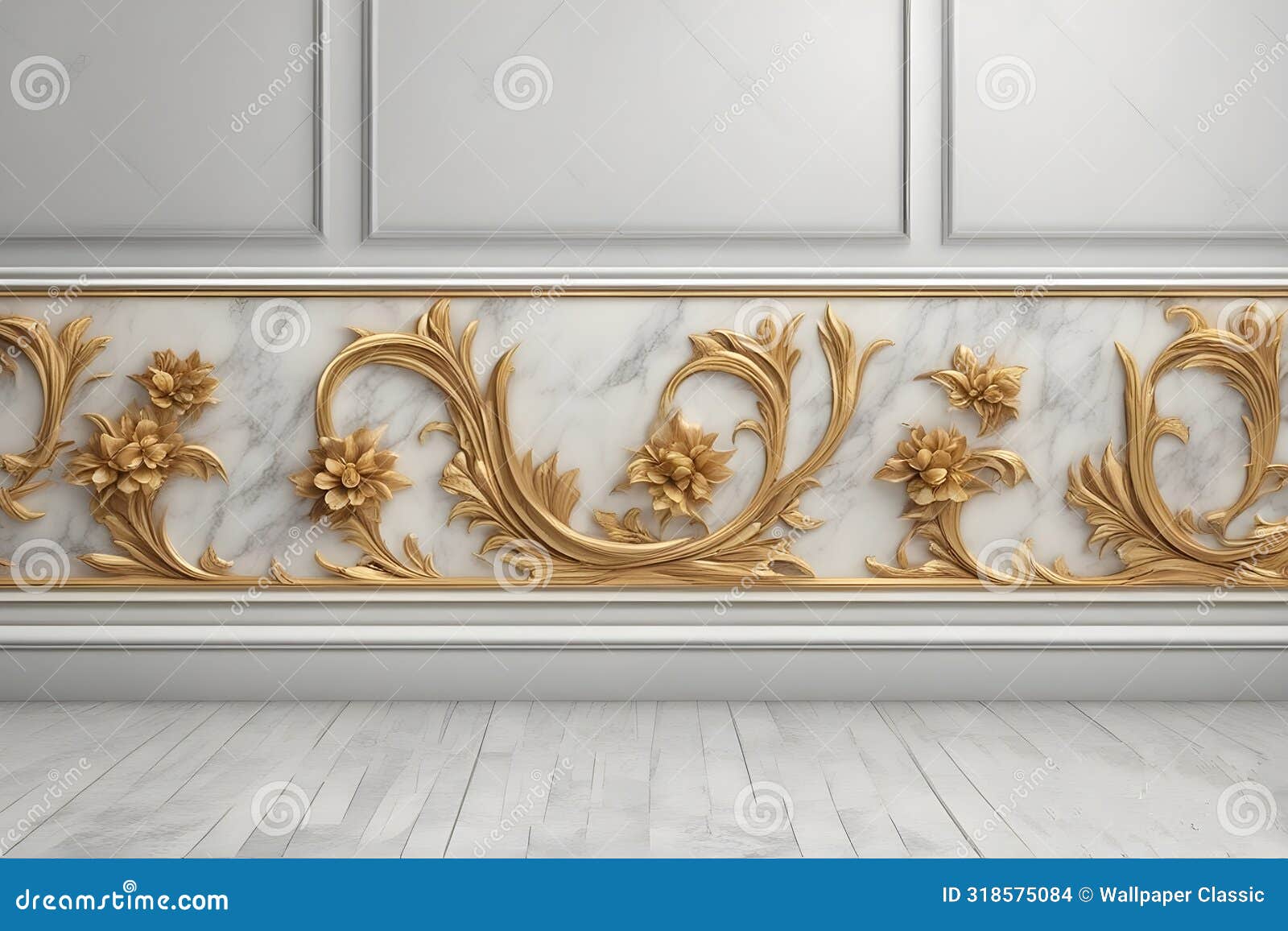 Decorations Interior Wall Render Luxury Column Gold And Pink Ai ...