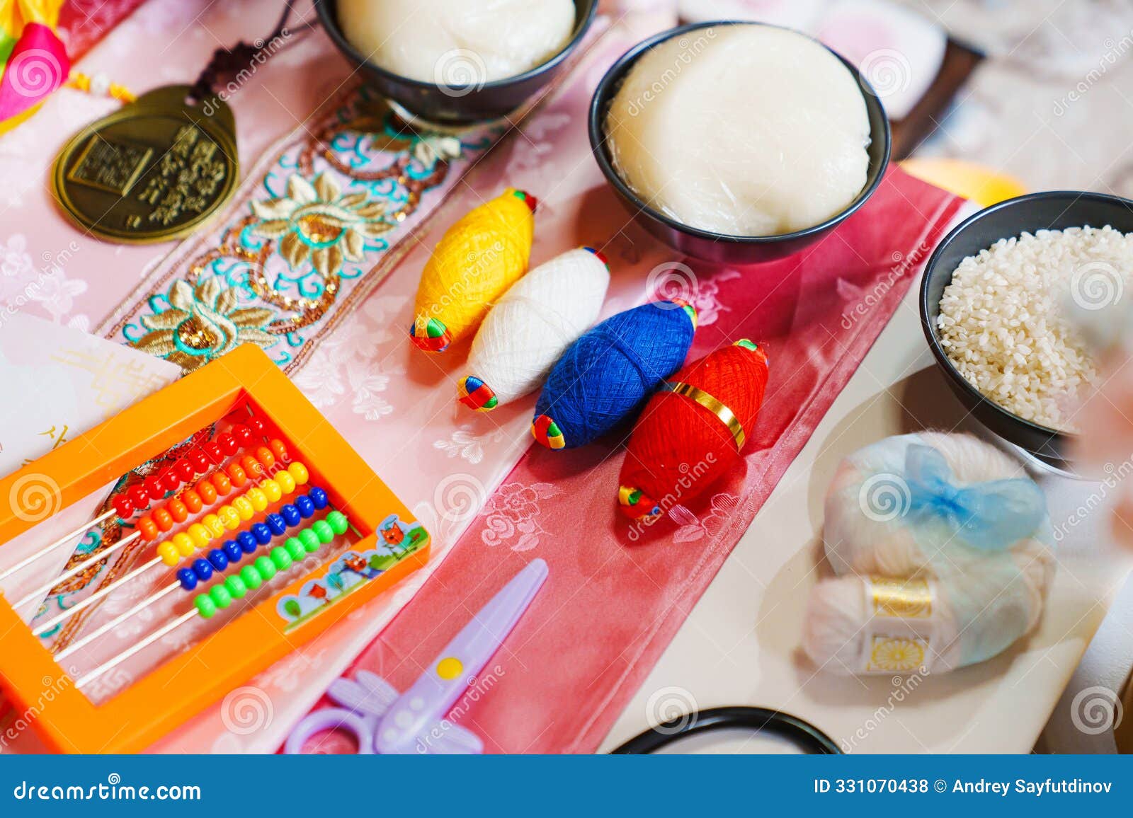 Decorations for the Korean First Birthday Party. Stock Photo - Image of ...