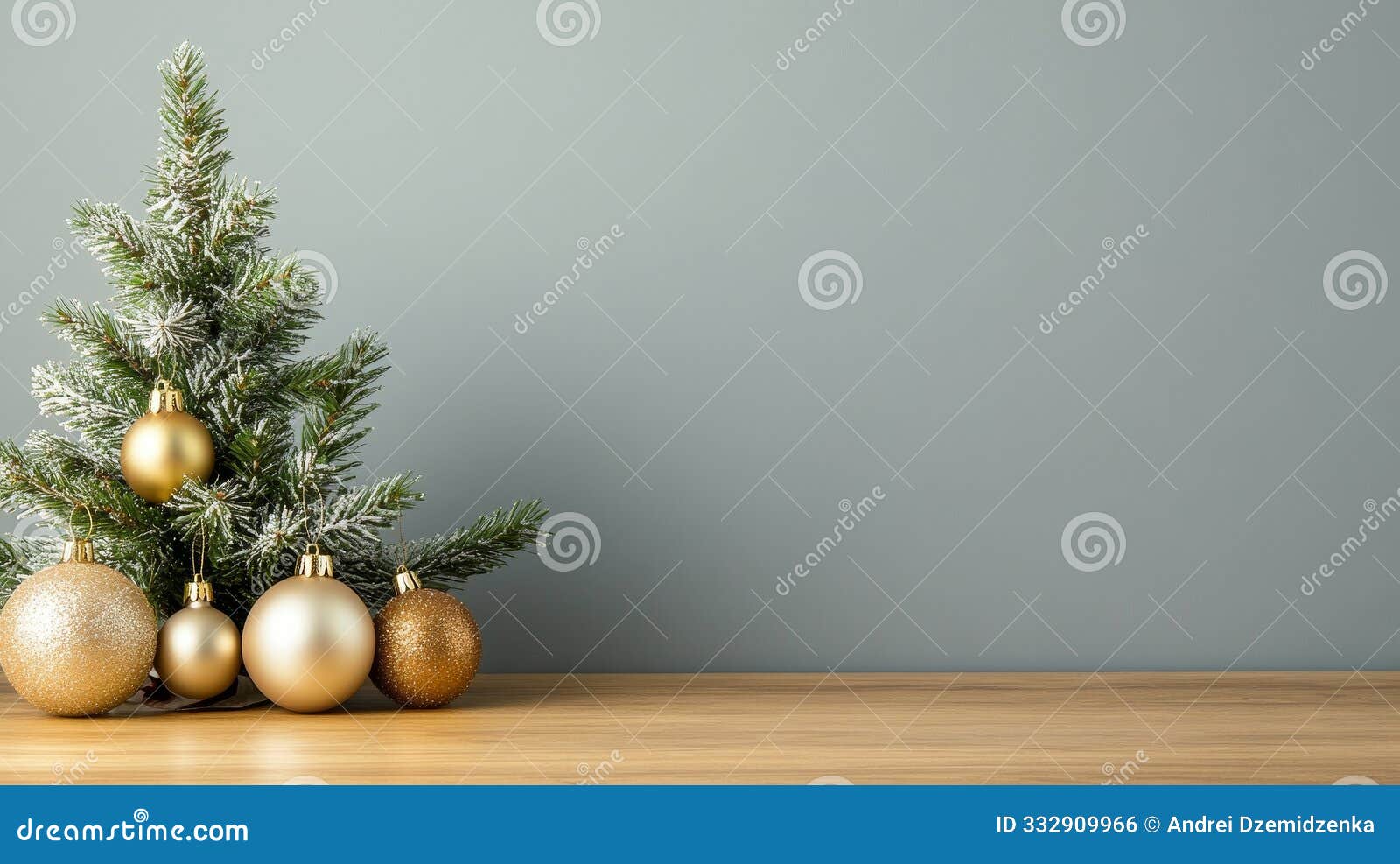 Decorations on the Side of a Festive Christmas Tree Horizontal ...