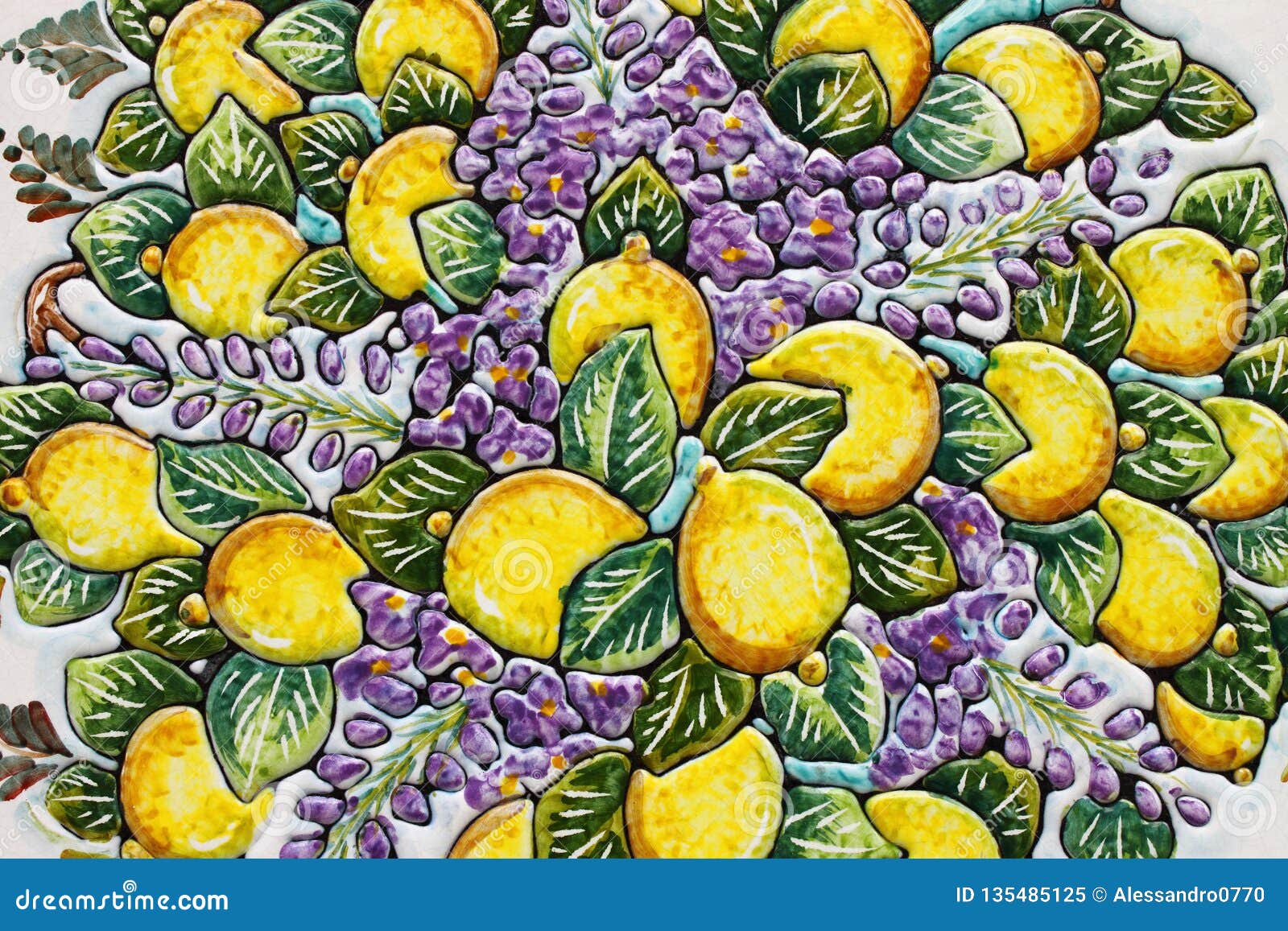 Decorations in Vietri Pottery Stock Image - Image of italian, orange ...