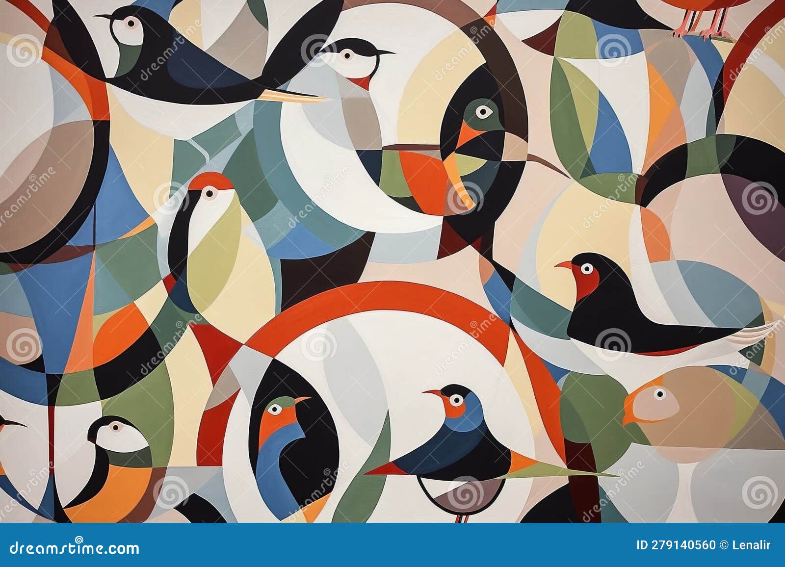 Decorative Abstract Birds Pattern Stock Illustration - Illustration of ...