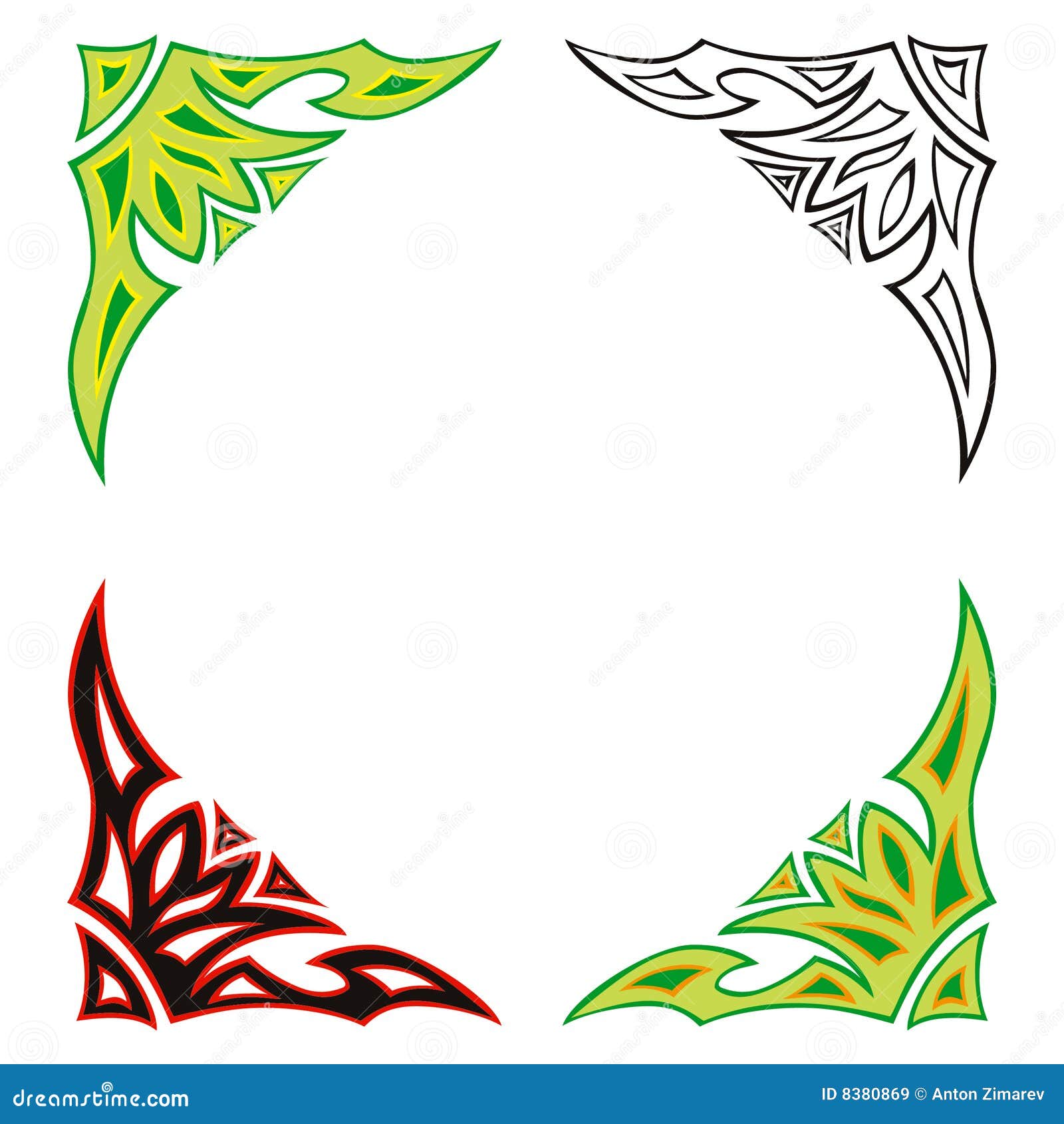 Decorative Abstract Corners Stock Vector - Illustration of black ...