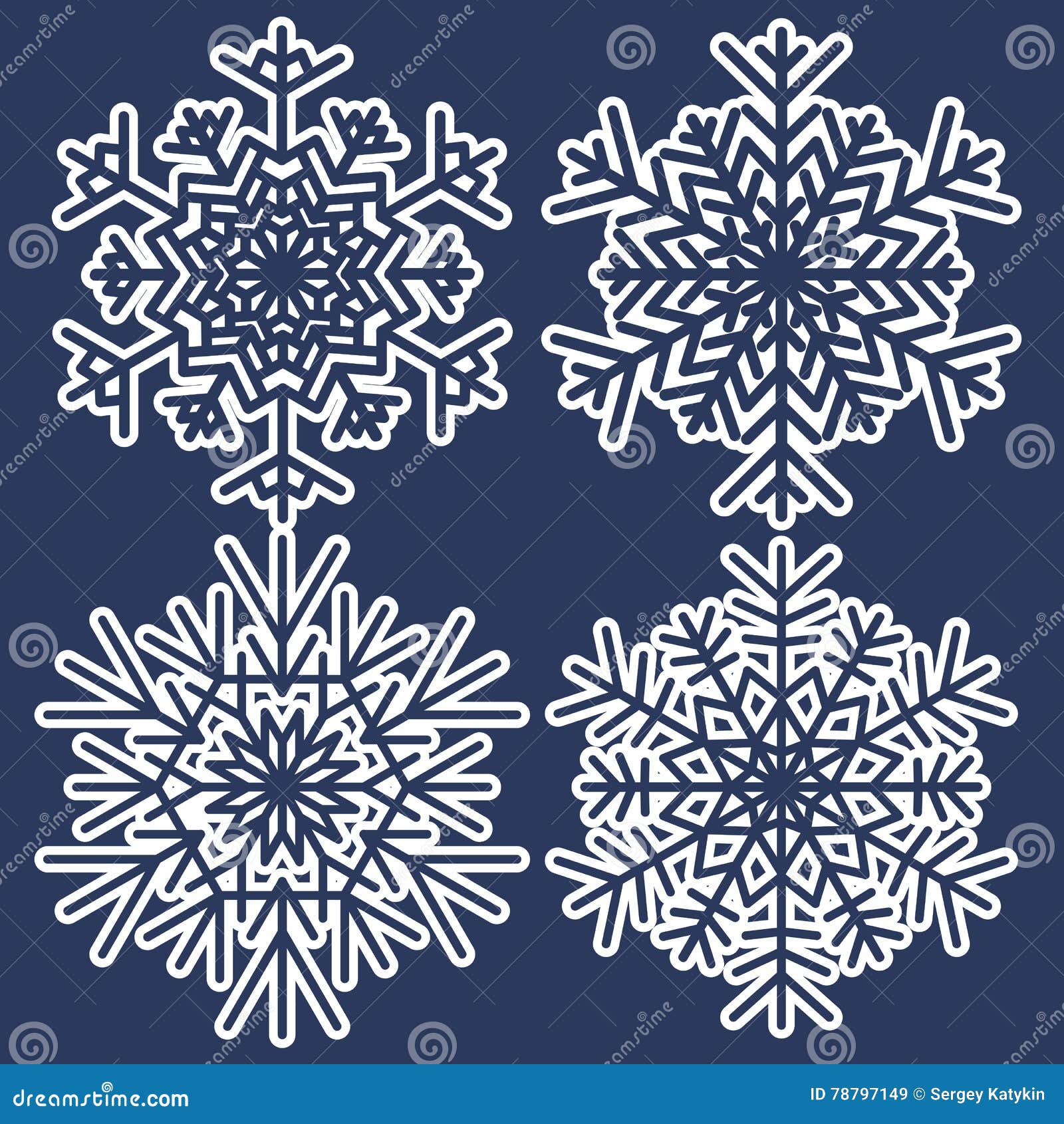 Decorative Abstract Snowflake. Stock Vector - Illustration of curve ...
