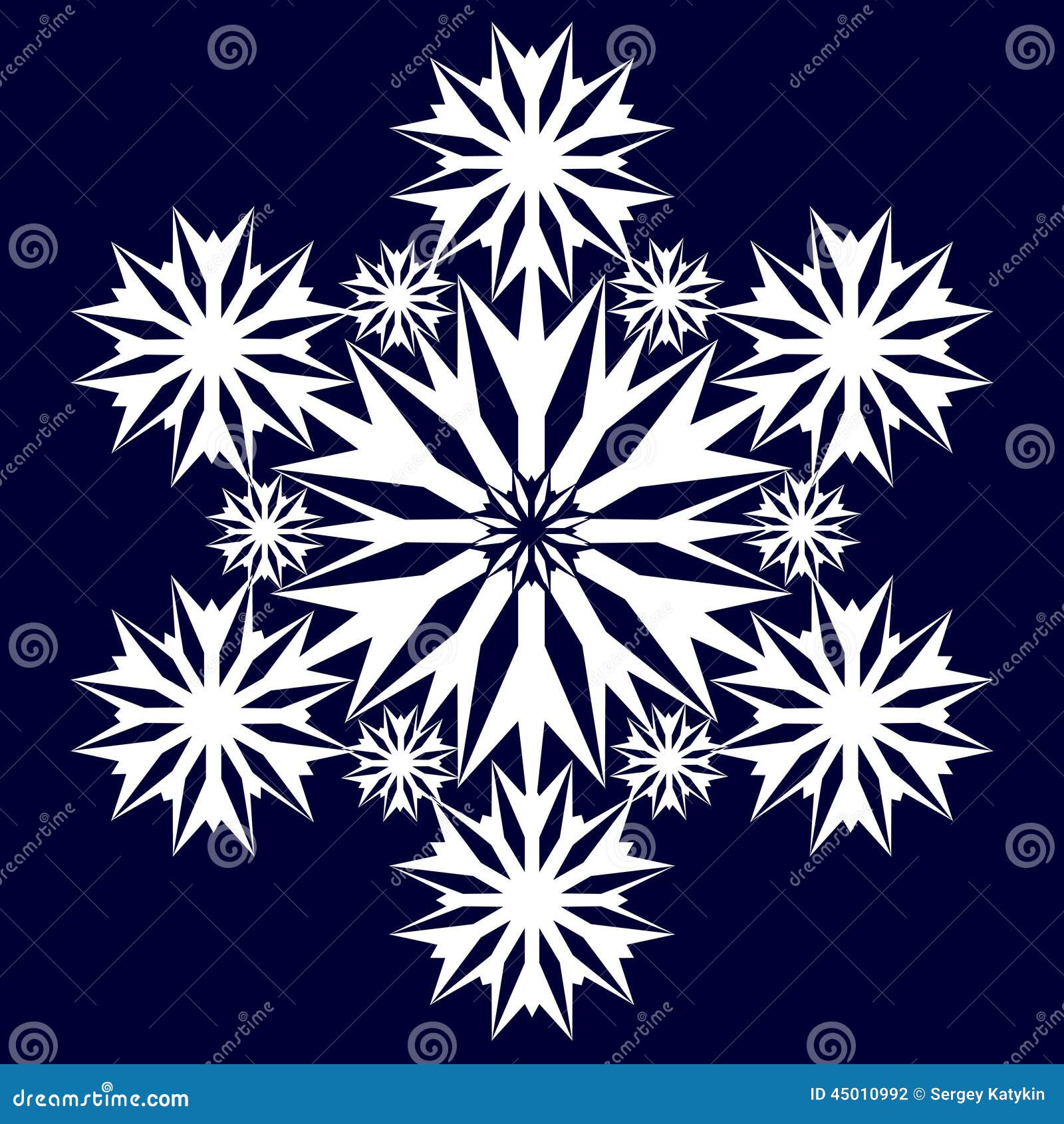 Decorative Abstract Snowflake. Stock Vector - Illustration of white ...
