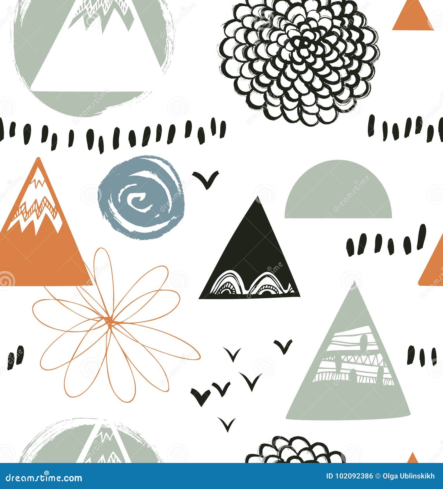 Decorative Abstract Texture in Scandinavian Style. Vector Background ...